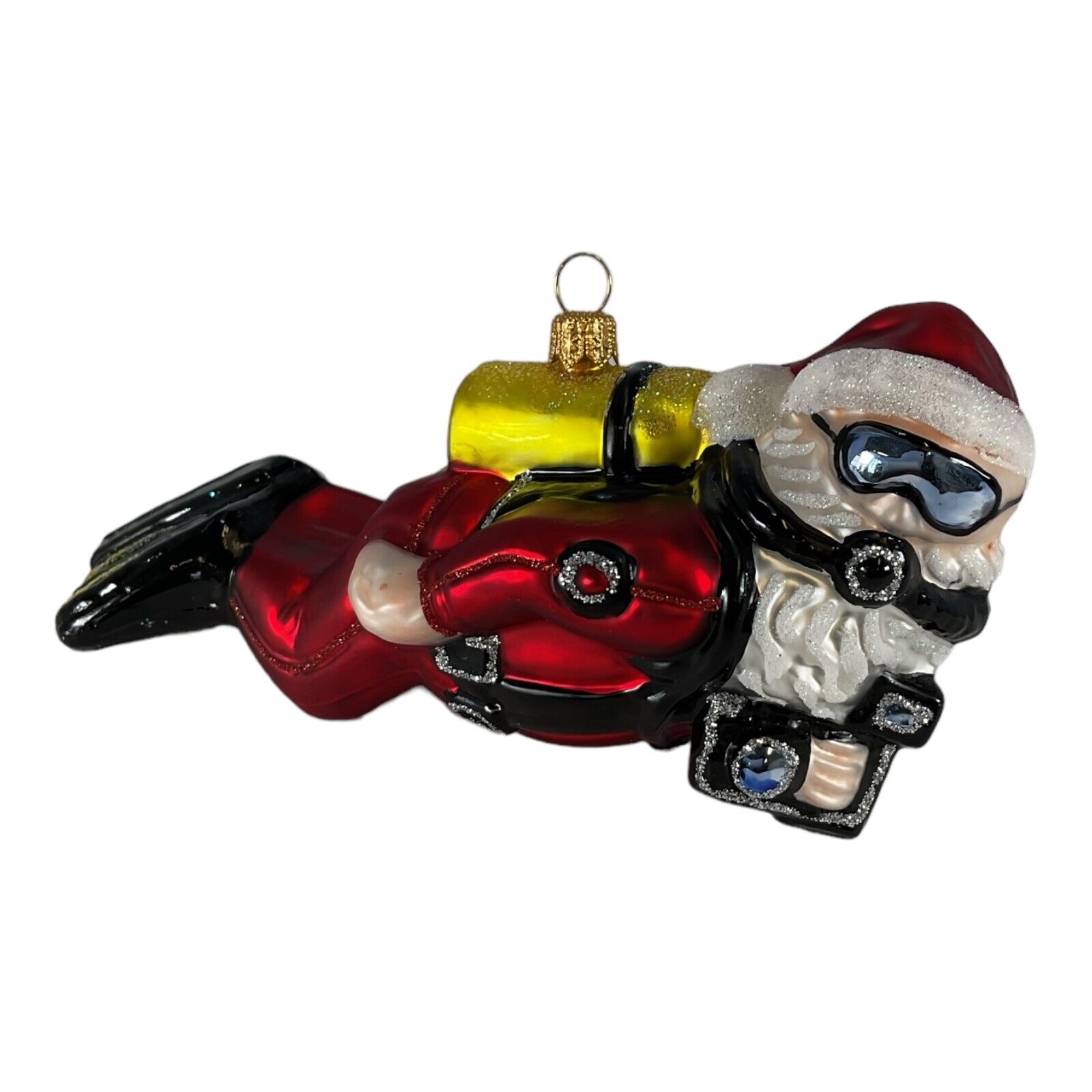 Pinnacle Peak Trading Scuba Diver Santa, Handcrafted Polish Mouth Blown ...