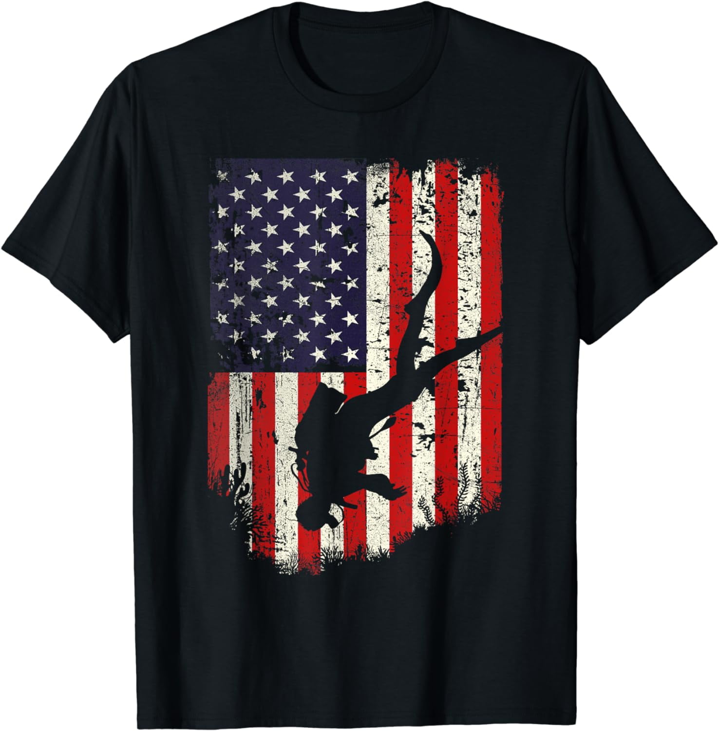 Scuba Diver - Scuba Diving American Flag T-Shirt - Walmart.com
