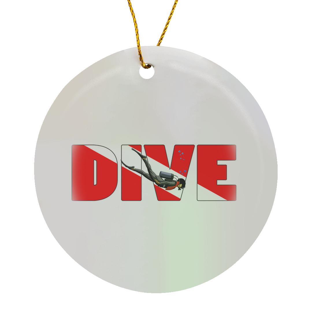 3drose, Scuba Diver with Dive in the Red and White Dive Flag Colors ...
