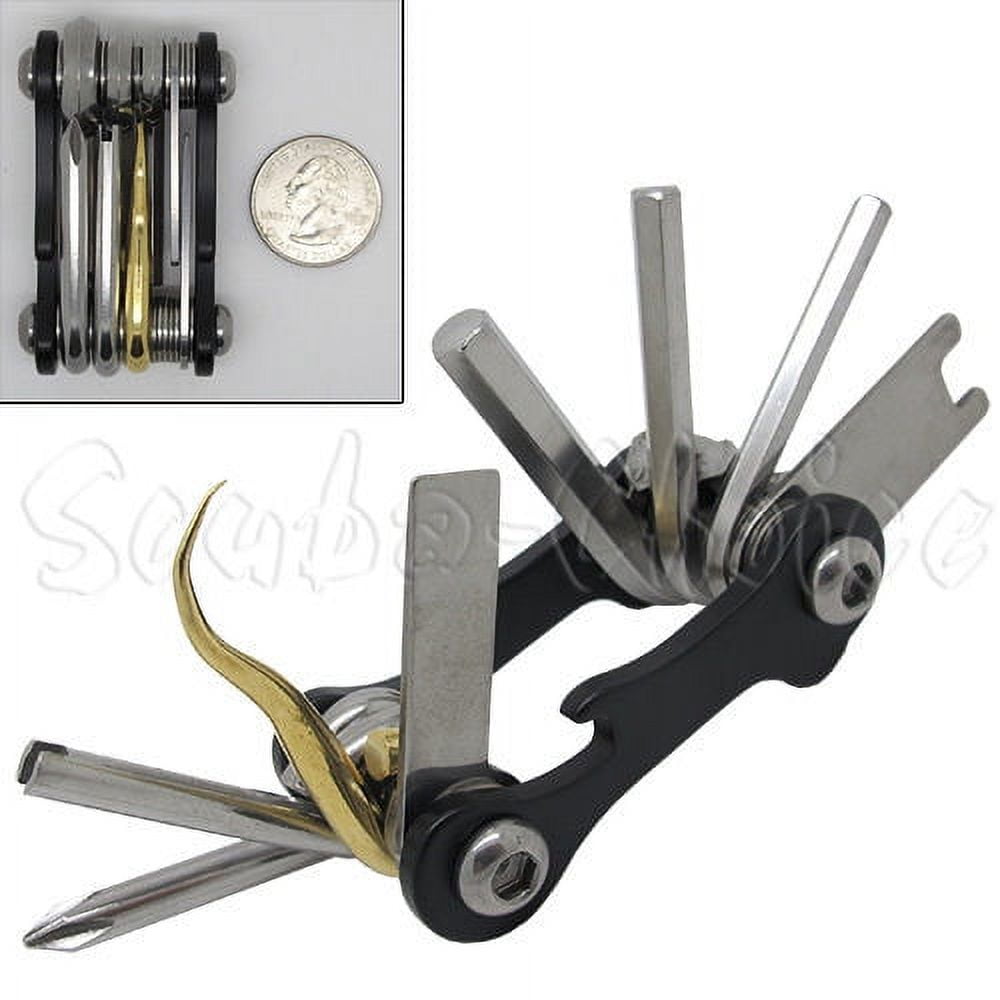 Scuba Diving 2.5" Black Mini Compact Multi Dive Tool 8 in 1 Wrench ...