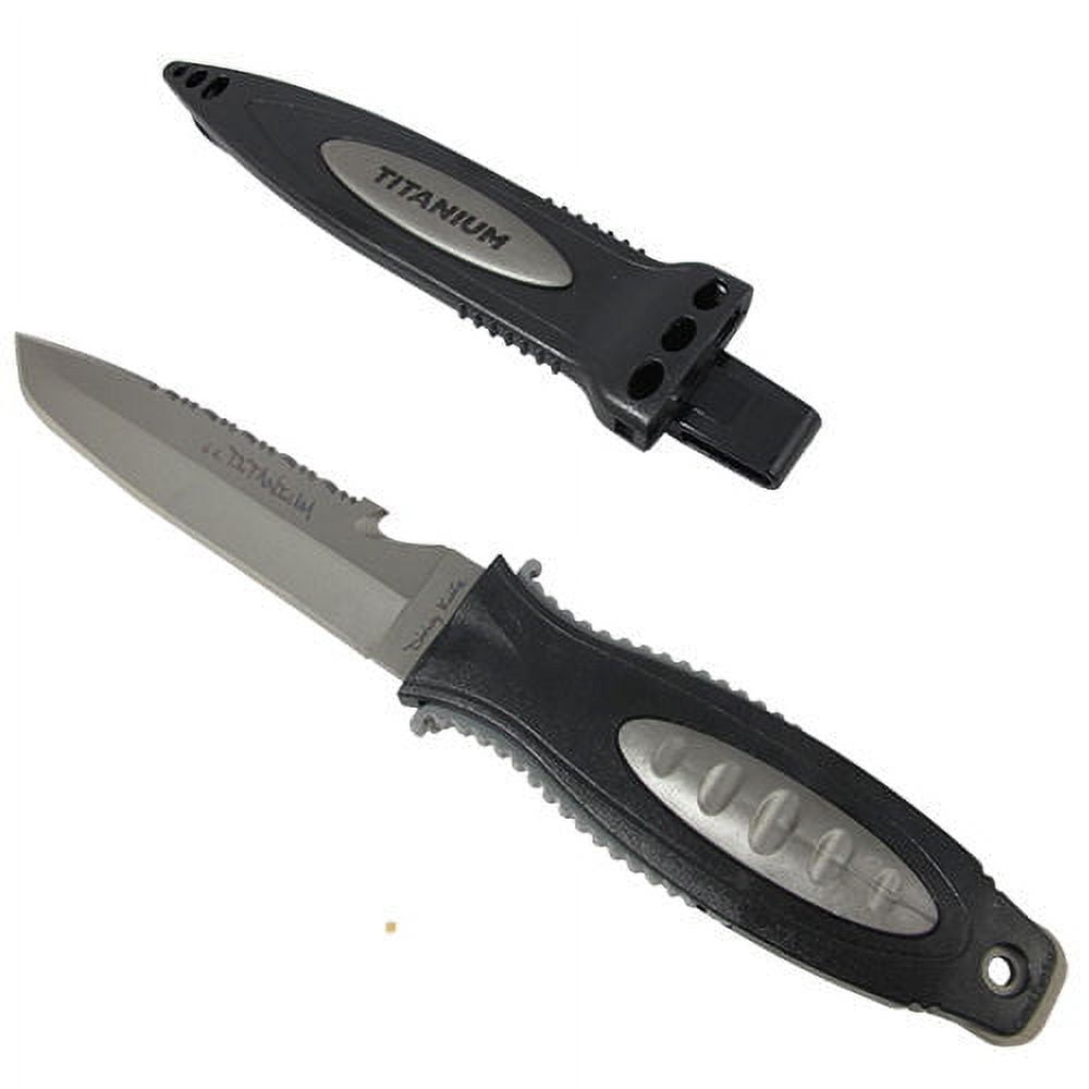 Scuba Diving Boating 10.5" Titanium Point-Tip Dive Knife w/ 2 Knife Straps - Walmart.com