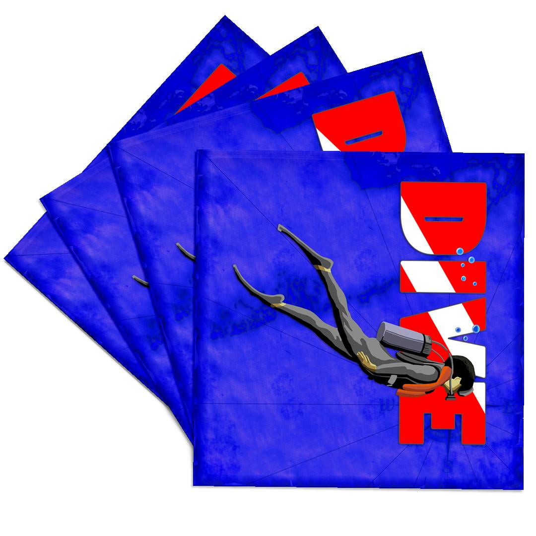 3drose, Scuba Diving Design for Your Favorite Dive Buddy., Set of 4 ...