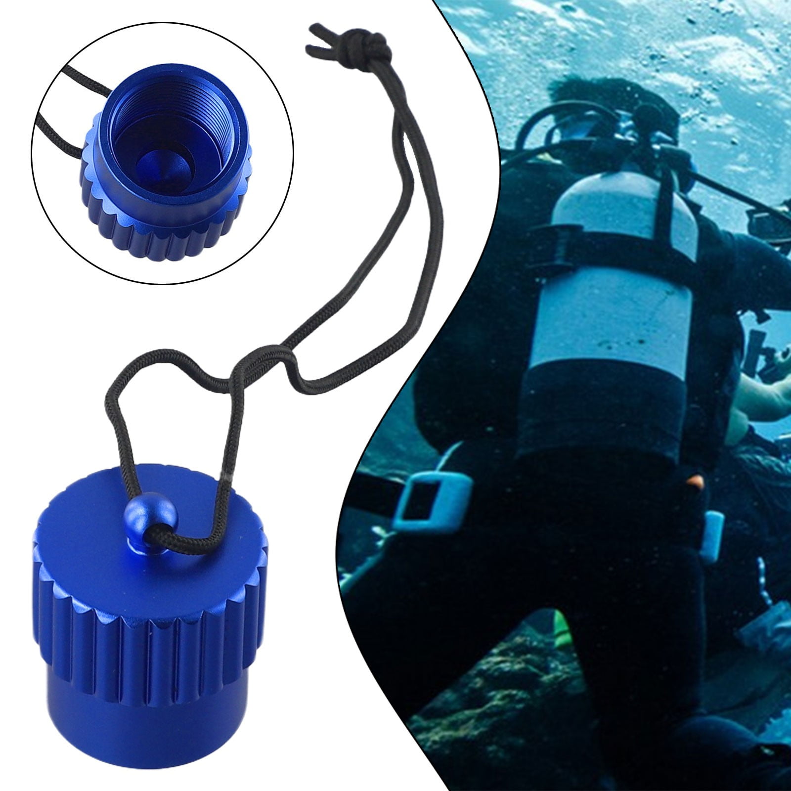 Scuba Diving Din Tank Valve Threaded Cover Aluminum Dust Plug ...