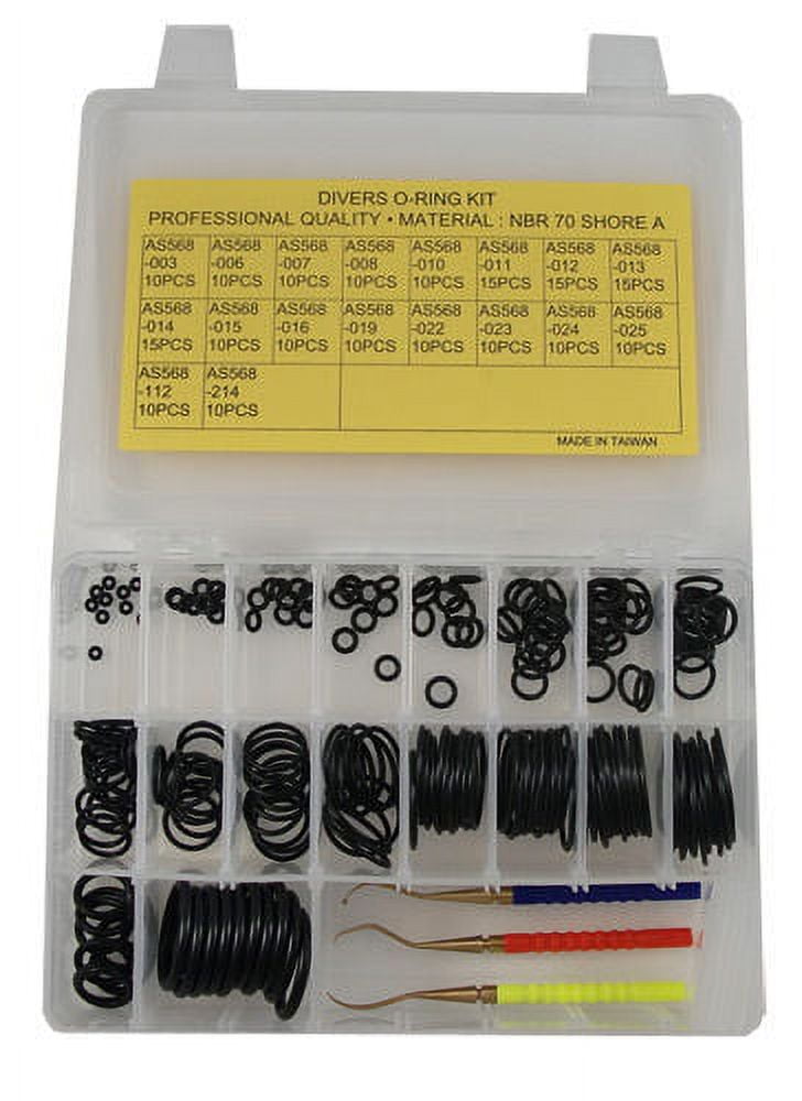 Scuba Diving Dive O-Ring Kit Tool with Brass Pick with 200 pcs O-Rings ...