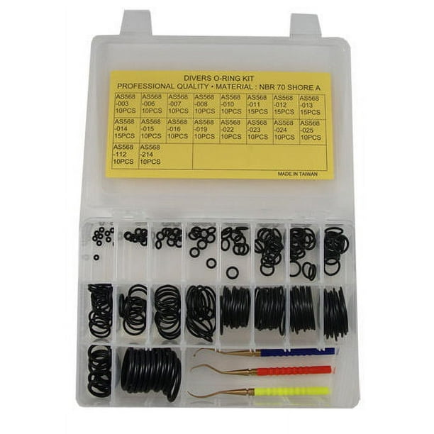 Scuba Diving Dive O-Ring Kit Tool with Brass Pick with 200 pcs O-Rings ...