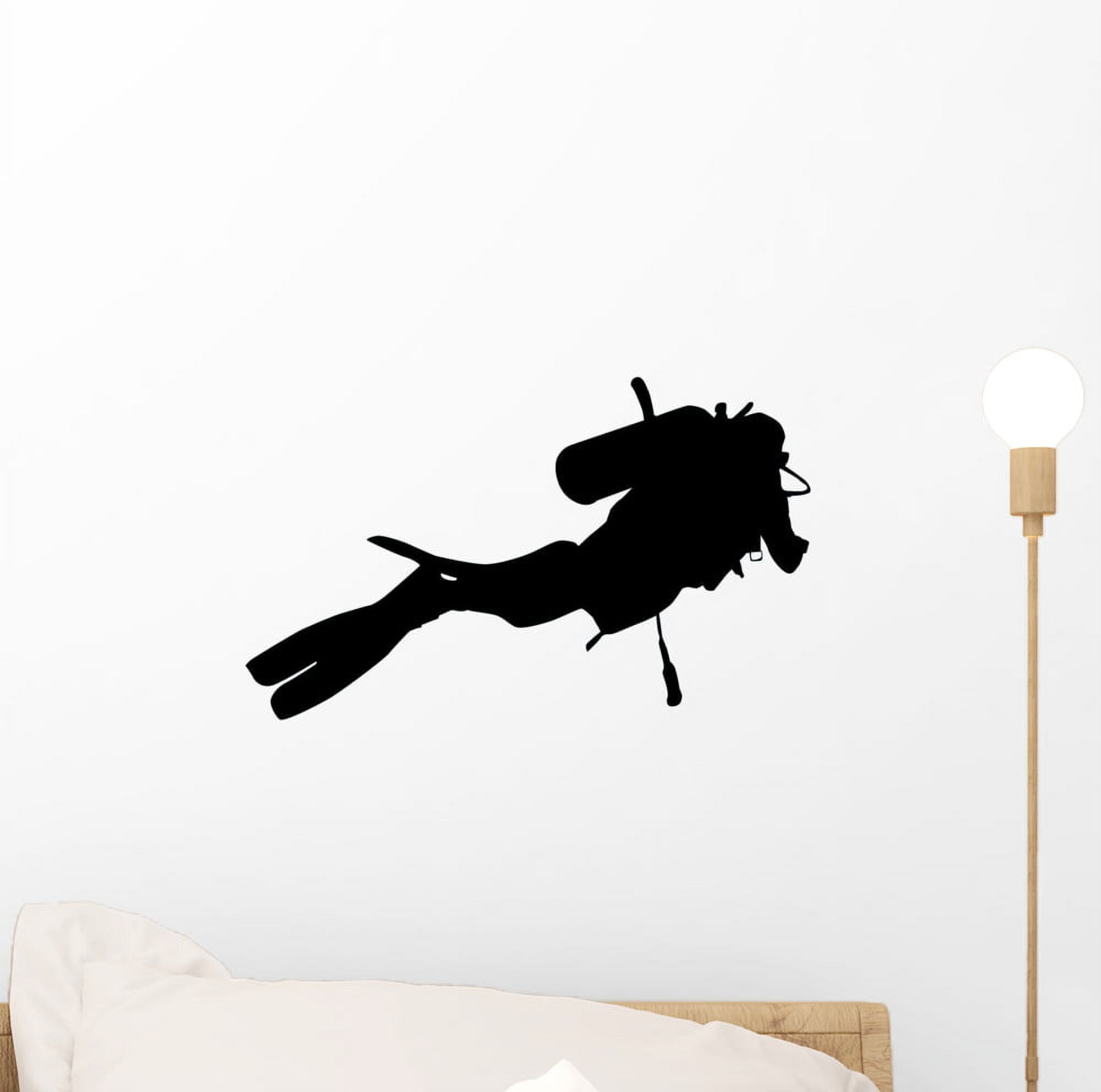Scuba Diving Diver Exploring Wall Decal Sticker, Wallmonkeys Peel ...
