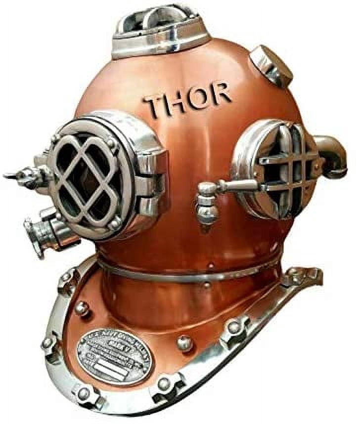 Scuba Diving Divers Helmet U.S Navy Mark V Solid Steel Copper Finish 18 ...