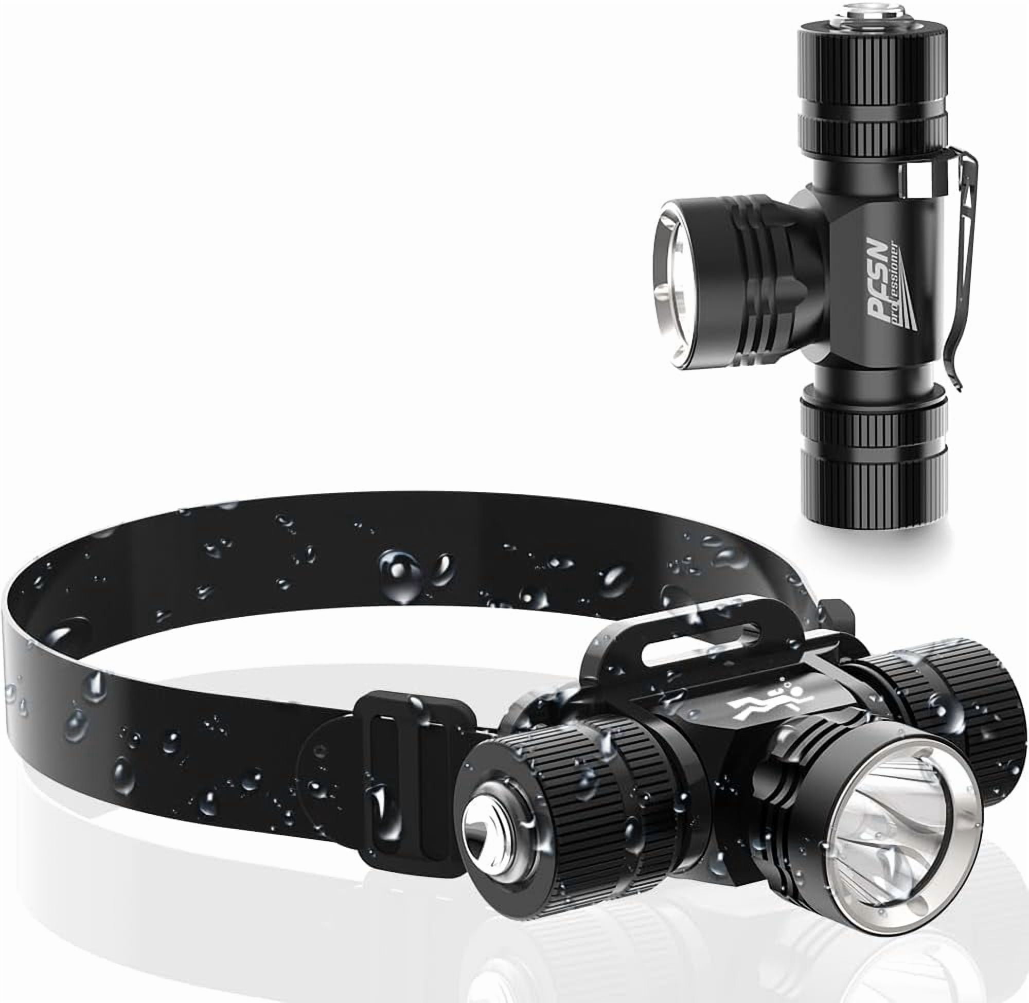 Scuba Diving Headlamp Rechargeable Dive Light, 3-in-1 Professional ...