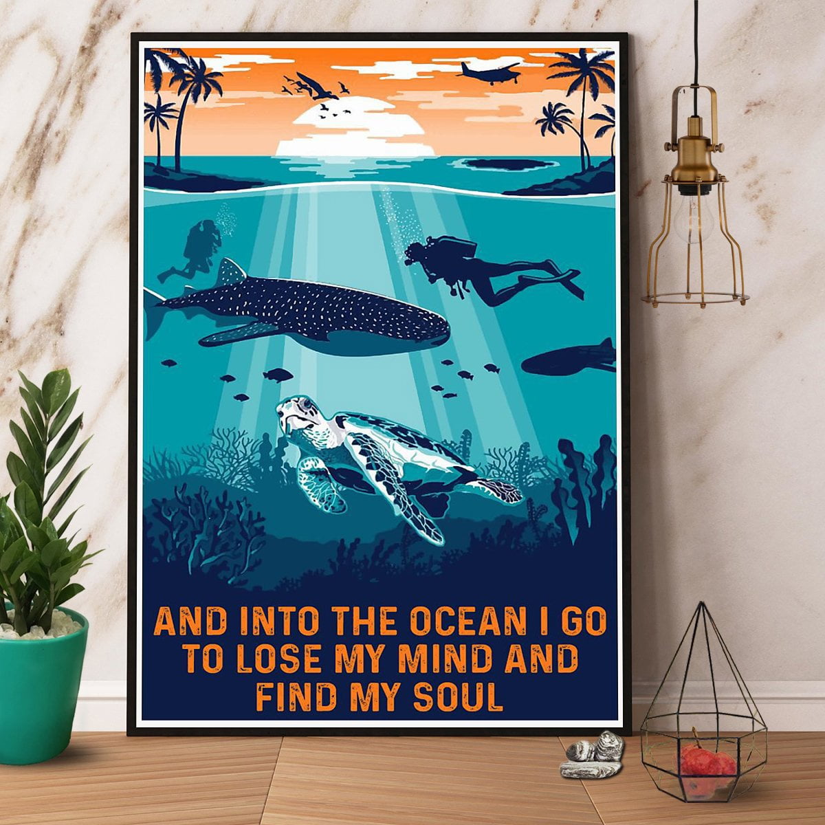 Scuba Diving Into The Ocean I Go To Lose My Mind Turtle Whale Diver ...
