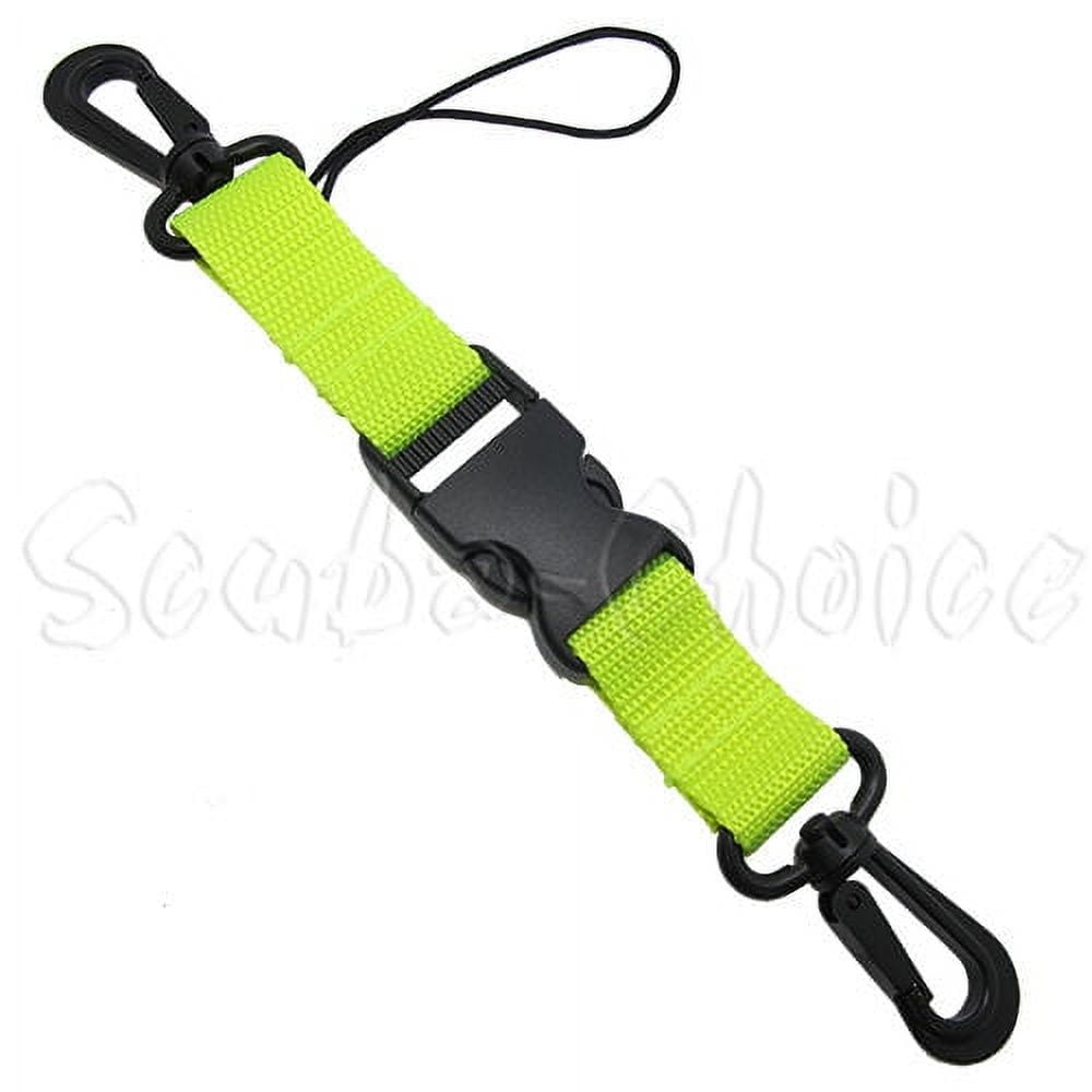 Scuba Diving Lanyard with Dual Clips & Quick Release Buckle (Yellow ...