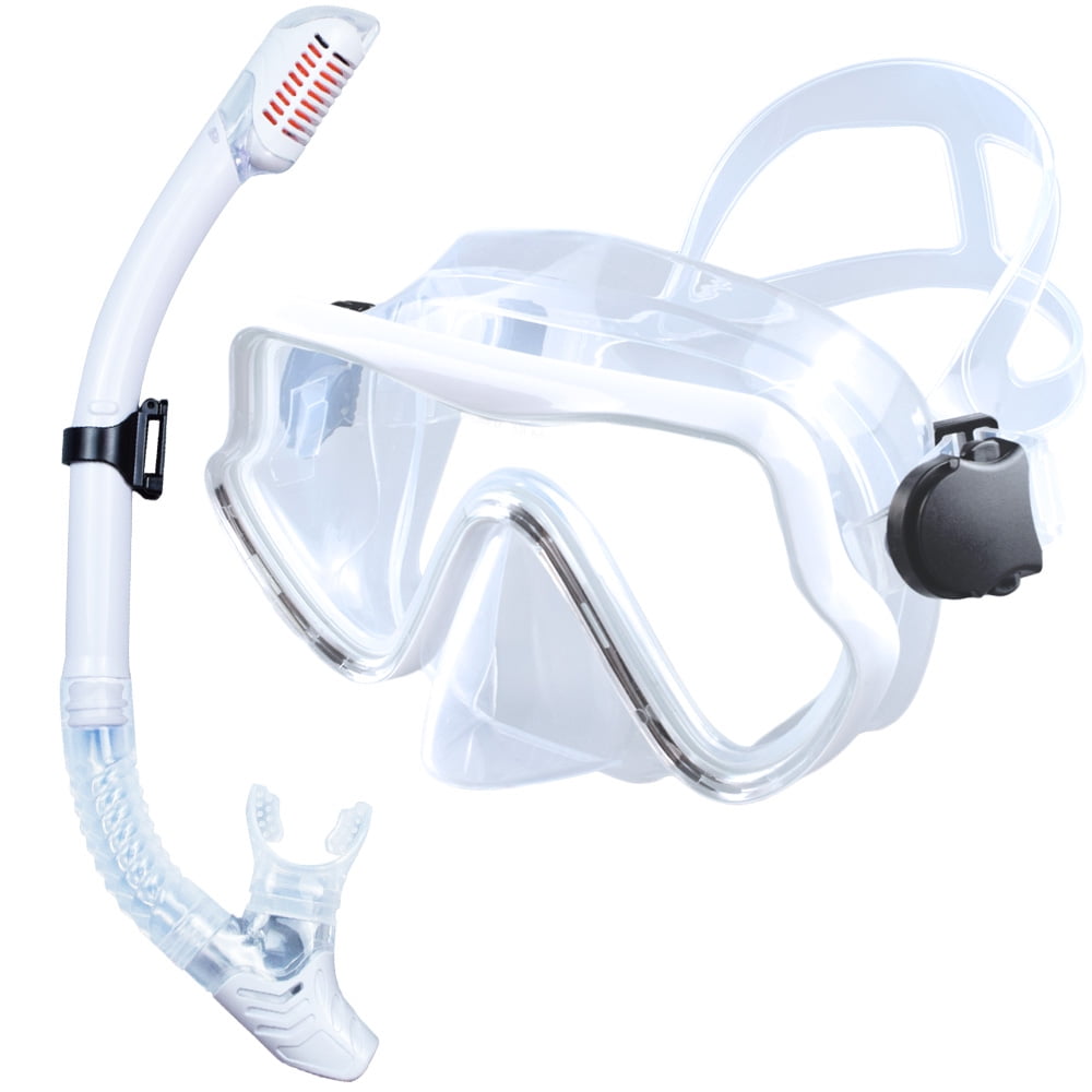 Scuba Diving Mask Snorkel Set For Adults Tempered Glass Professional ...