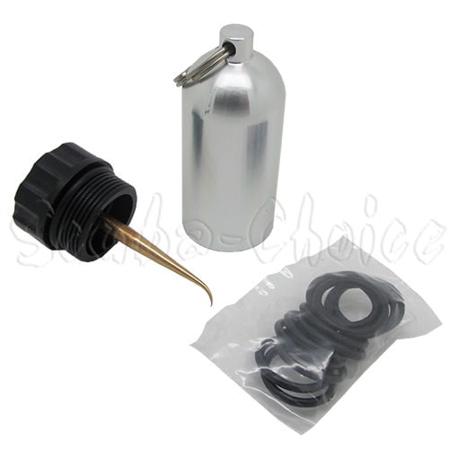 Scuba Diving Mini Tank Key Ring with Brass Pick & O-Rings (Silver ...