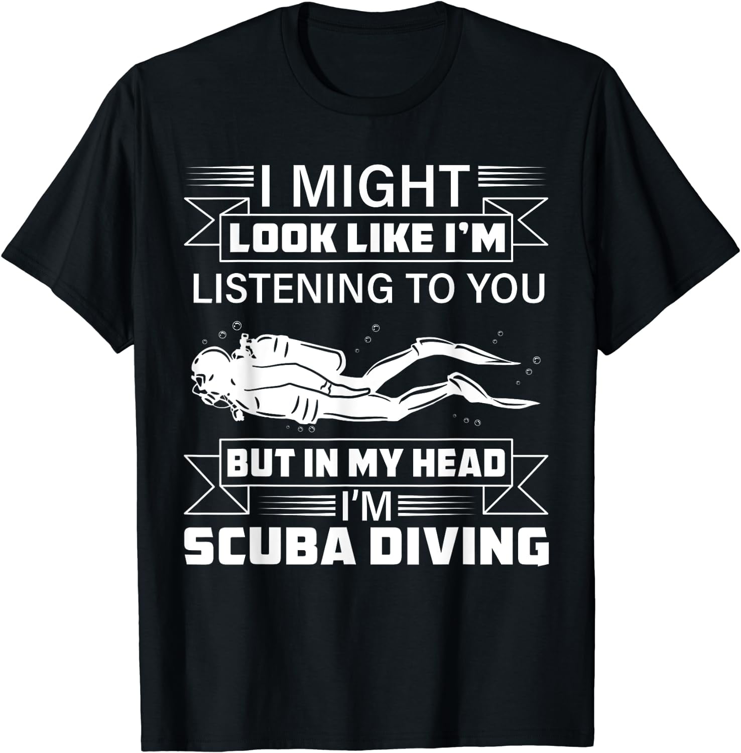 Scuba Diving Ocean Swimmer Lover Underwater Diver T-Shirt Black Small ...