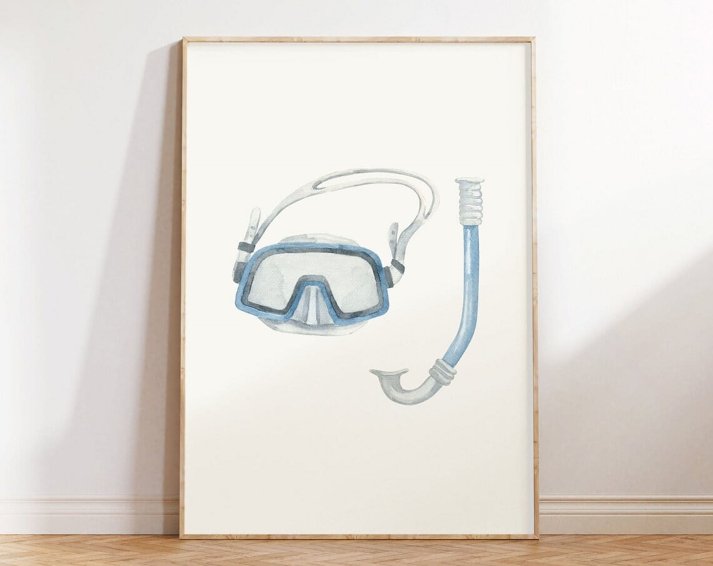 Scuba Diving Print, Nautical Nursery Decor, Watercolor Summer Wall Art ...