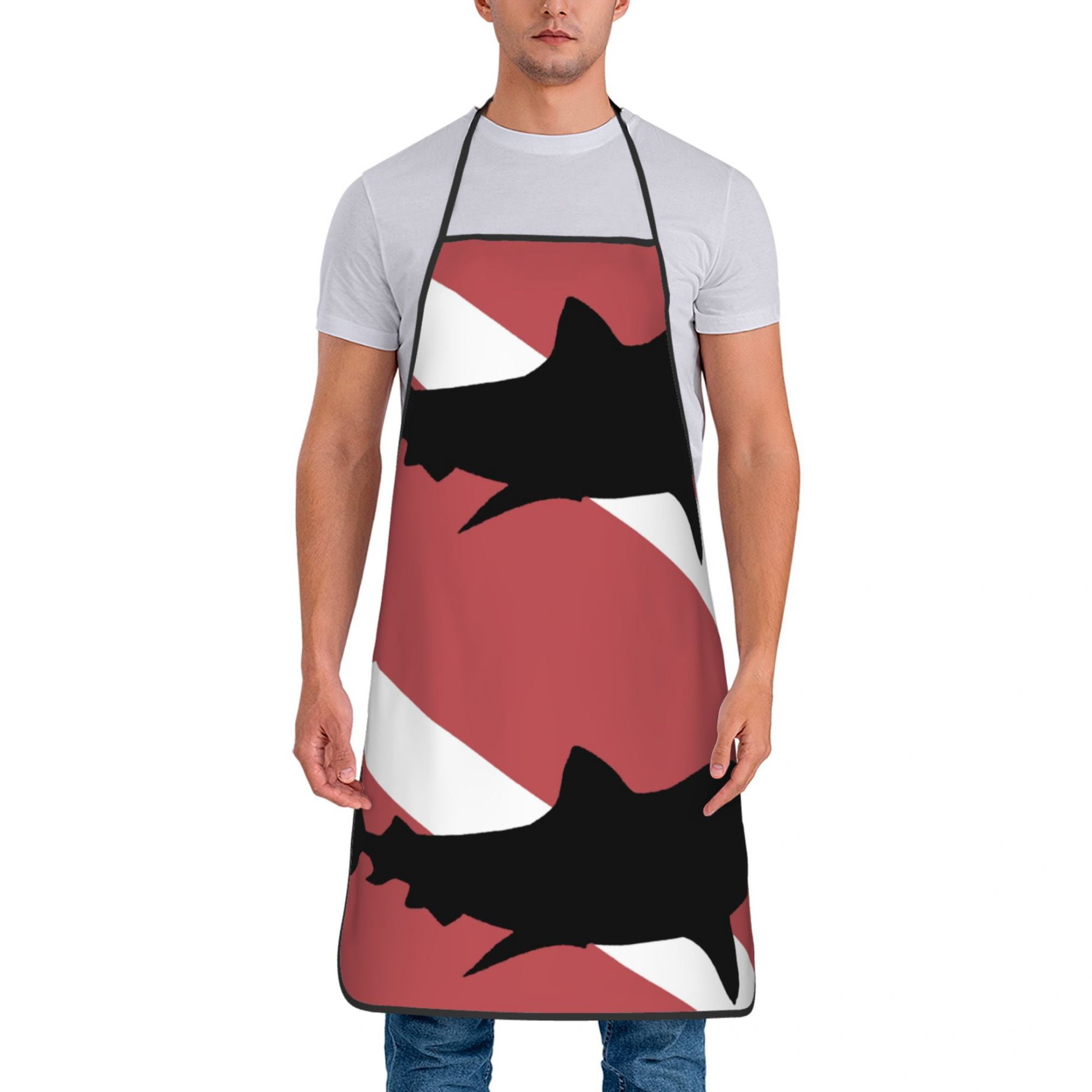 Scuba Diving Shark Aprons for Women Men Waterproof Apron Kitchen Chef ...