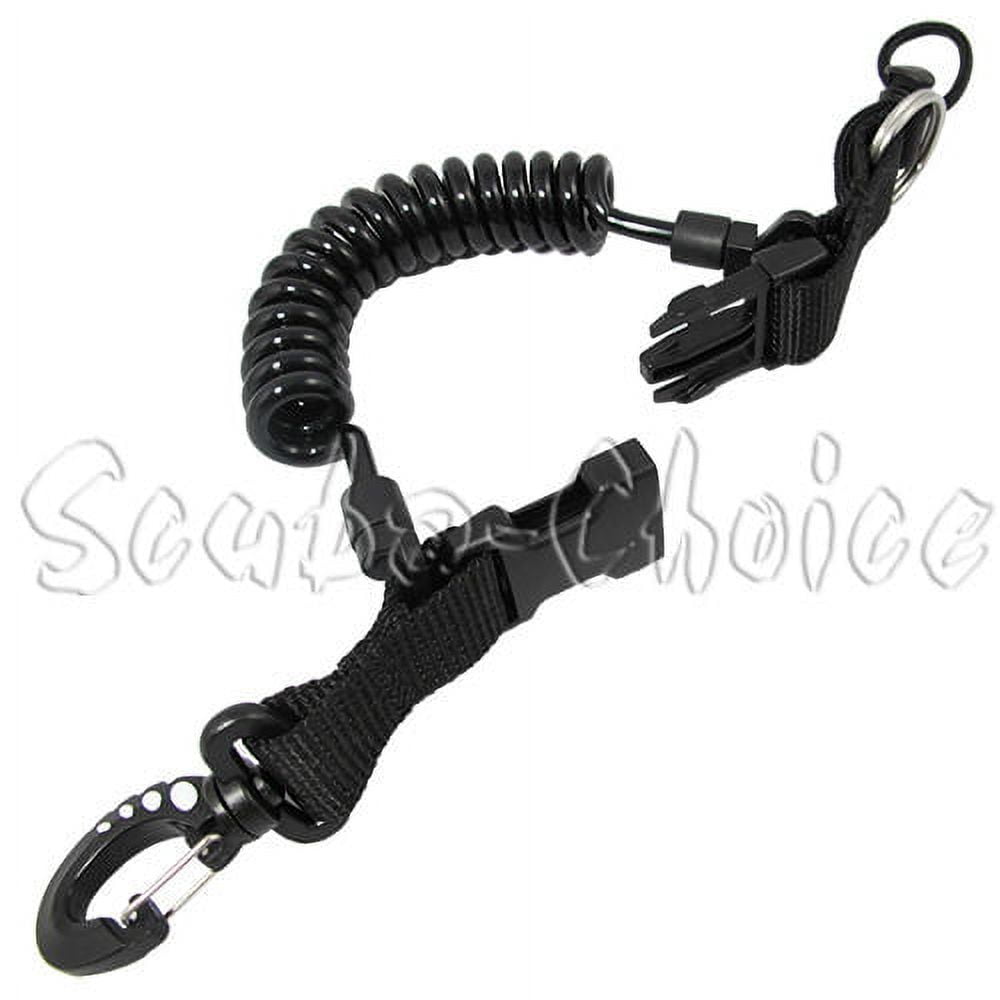 Scuba Diving Shark Coil Lanyard with 1 Snap and Quick Release Buckles ...