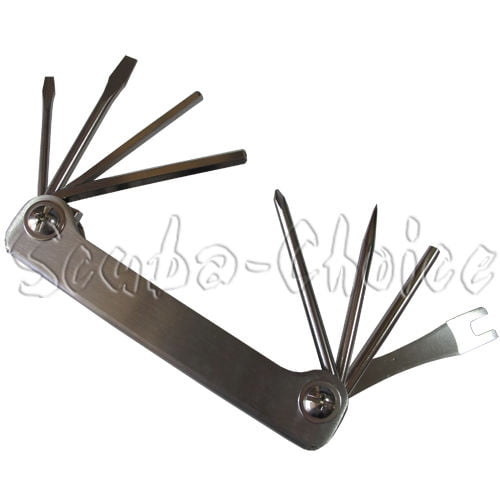 Scuba Diving Stainless Steel Dive Tool - 8 in 1 Valve Tool - Walmart.com