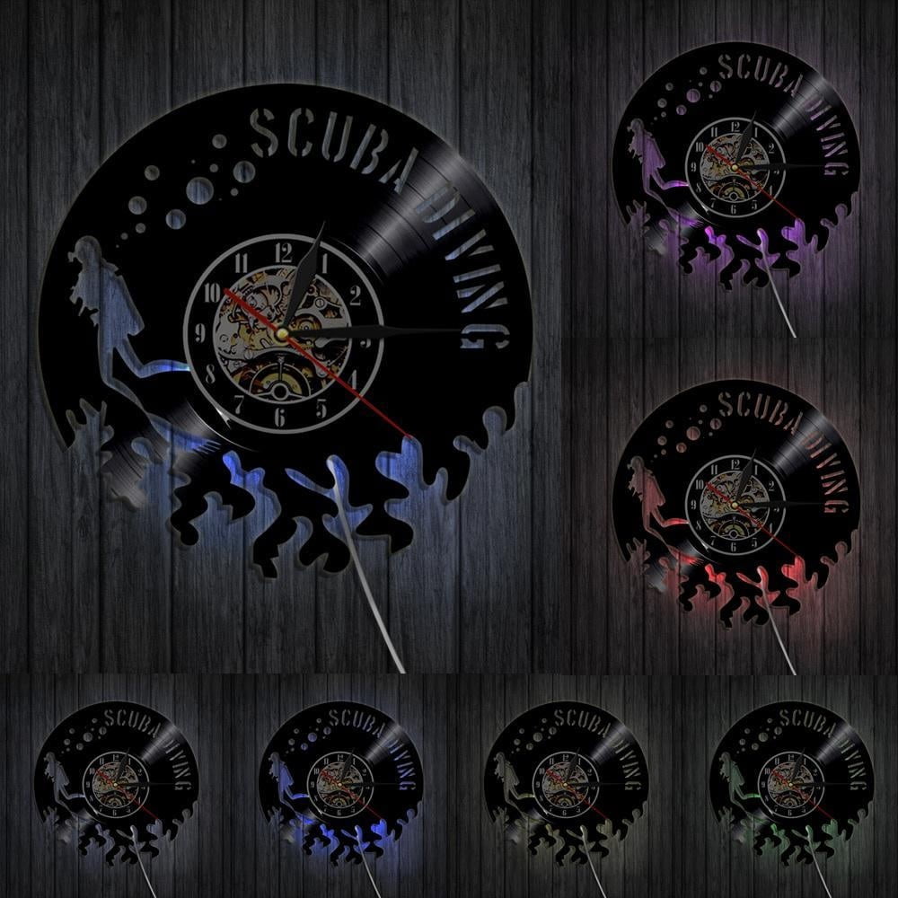 Scuba Diving Wall Clock Gift For Scuba Divers Diving Into Water ...