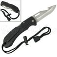 Scuba Foldable Low Volume Black Stainless Steel Point Tip BCD Knife ...