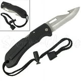 Scuba Foldable Low Volume Black Stainless Steel Point Tip BCD Knife ...