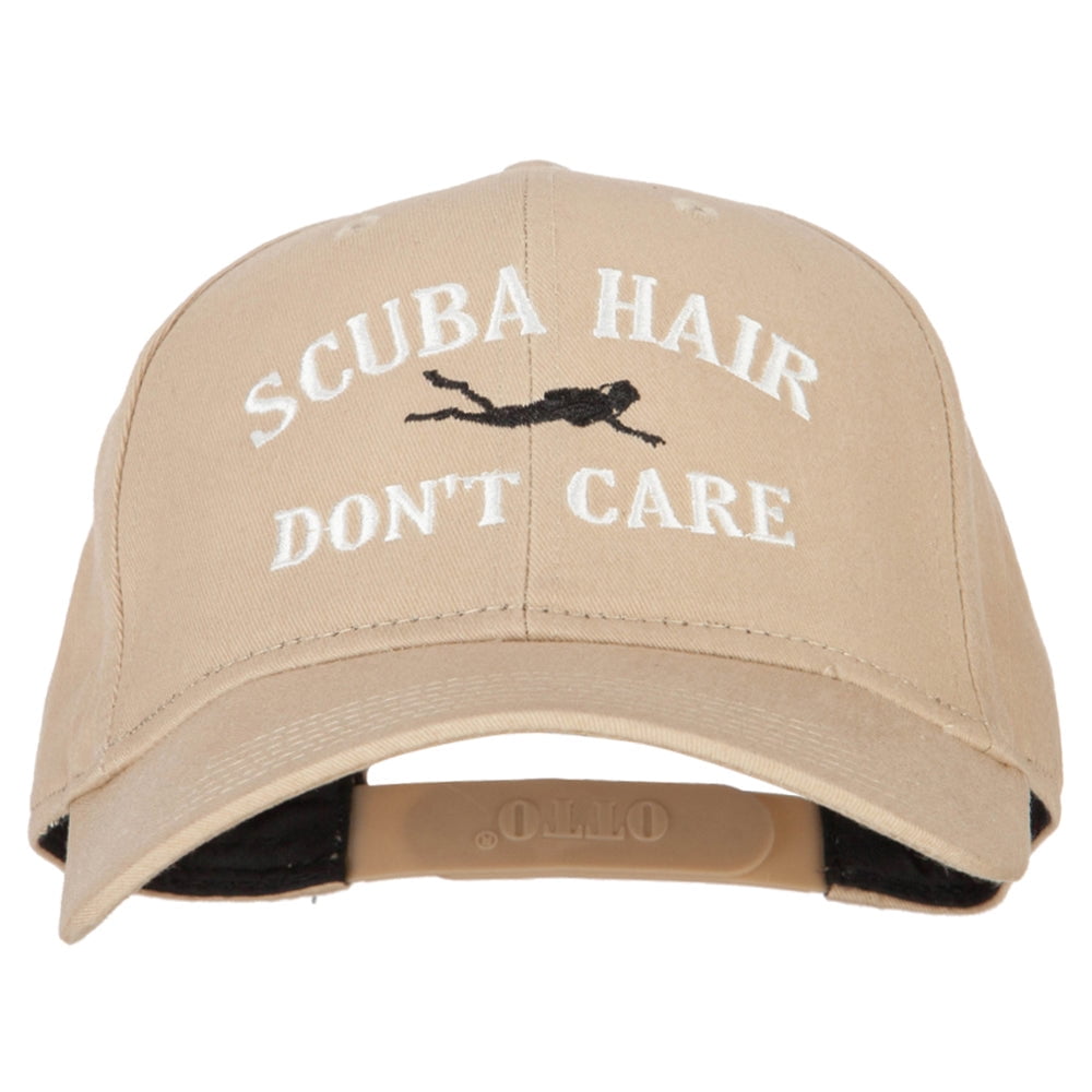 Scuba Hair Don't Care Embroidered Solid Cotton Pro Cap - Khaki OSFM ...