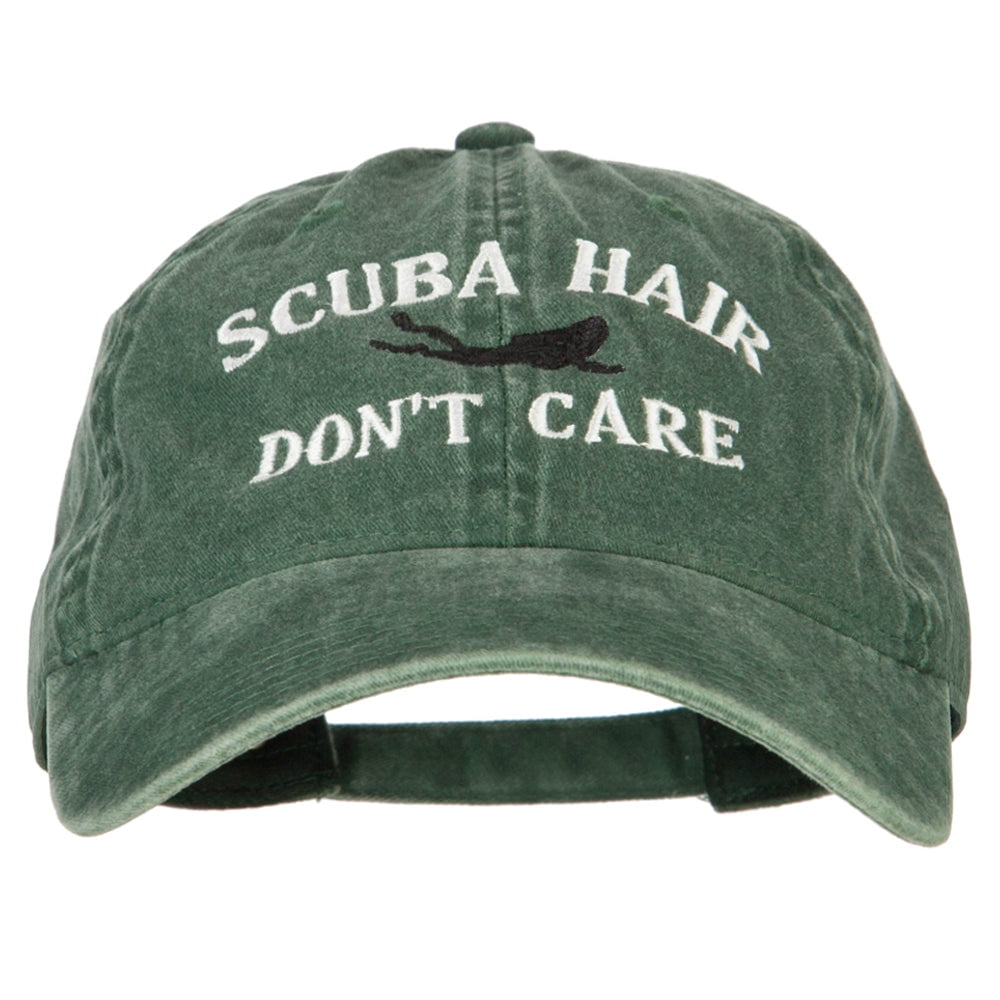 Scuba Hair Don't Care Embroidered Washed Cotton Twill Cap - Dk Green ...