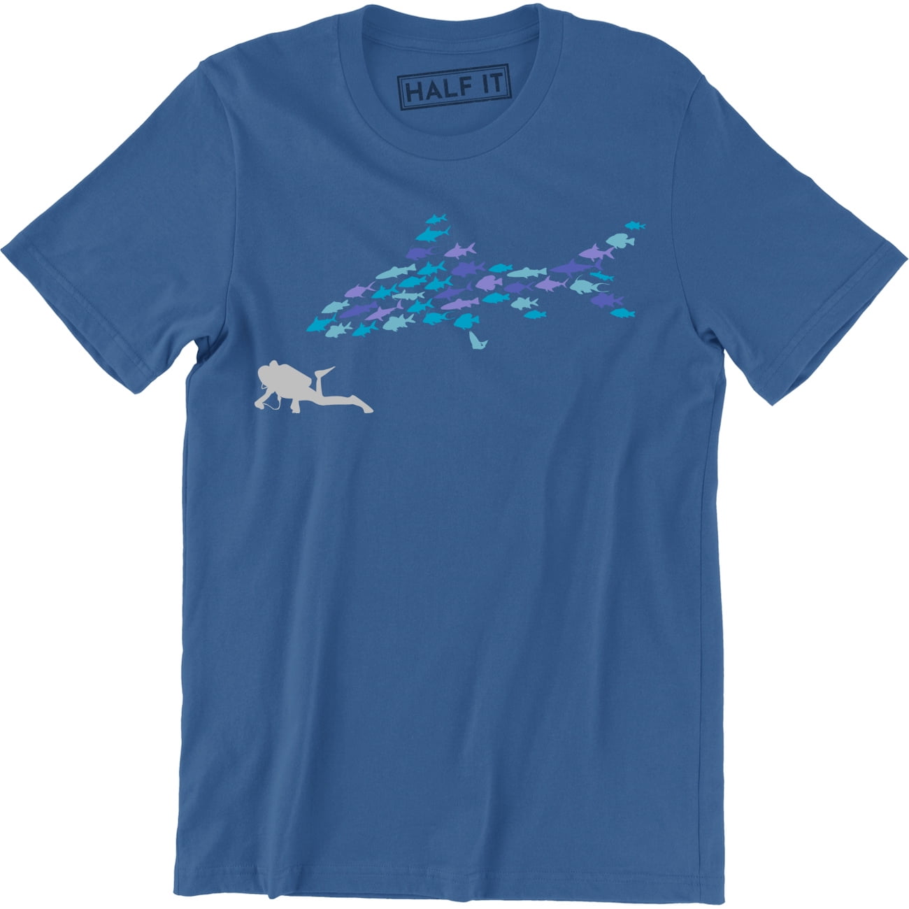 Scuba Life | Diving Shark Chasing A Diver Men's T-Shirt - Walmart.com