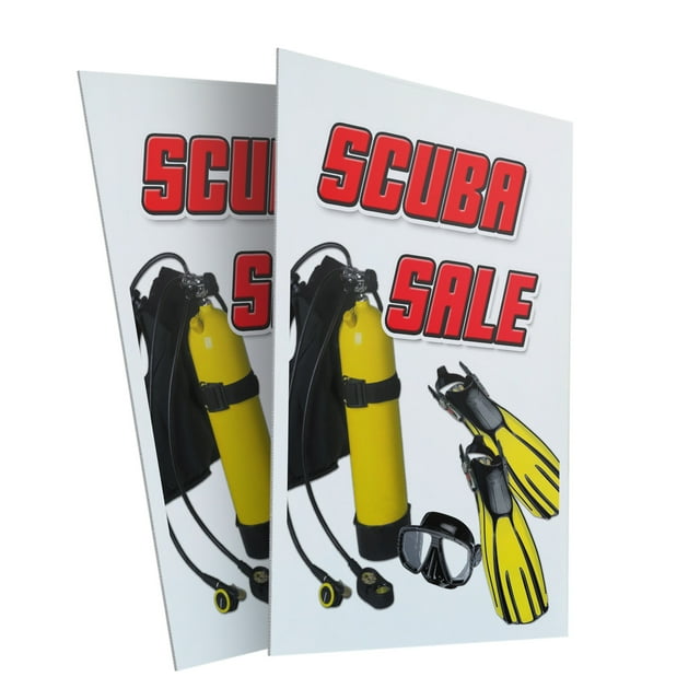 Scuba Sale (2-PACK) 24" x 36" Plastic Signs | Sign Insert 4mm ...