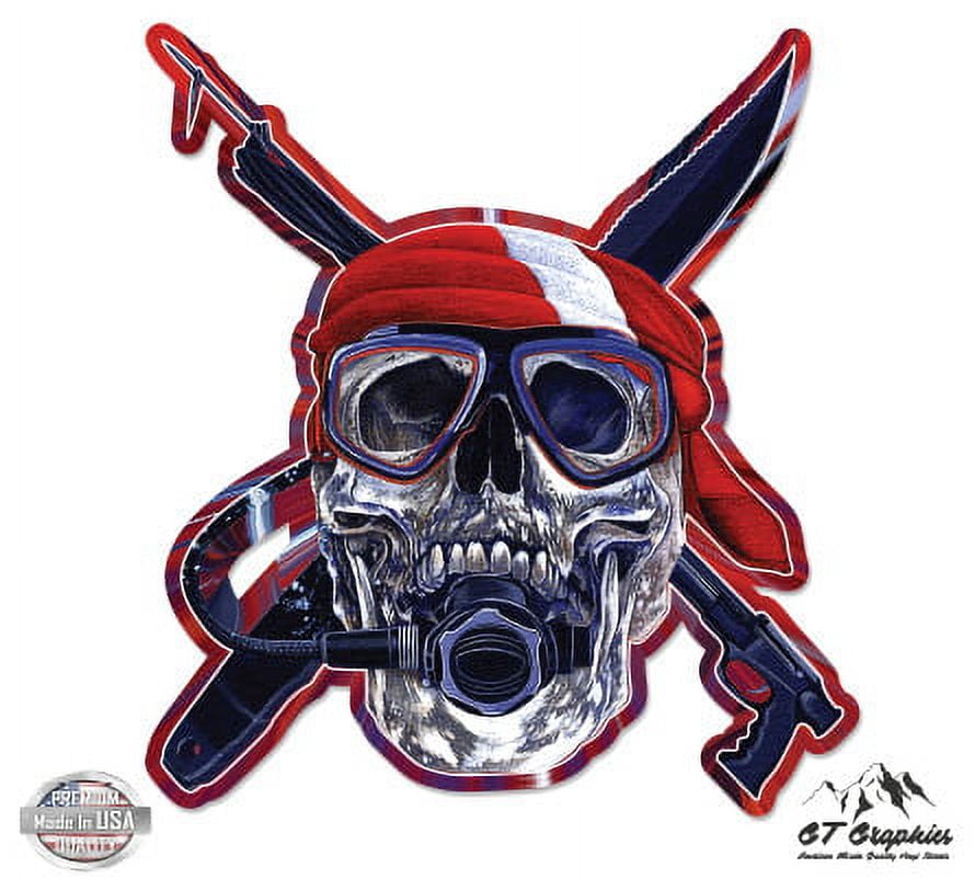 Scuba Skull - 12" Vinyl Sticker Waterproof Decal - Walmart.com