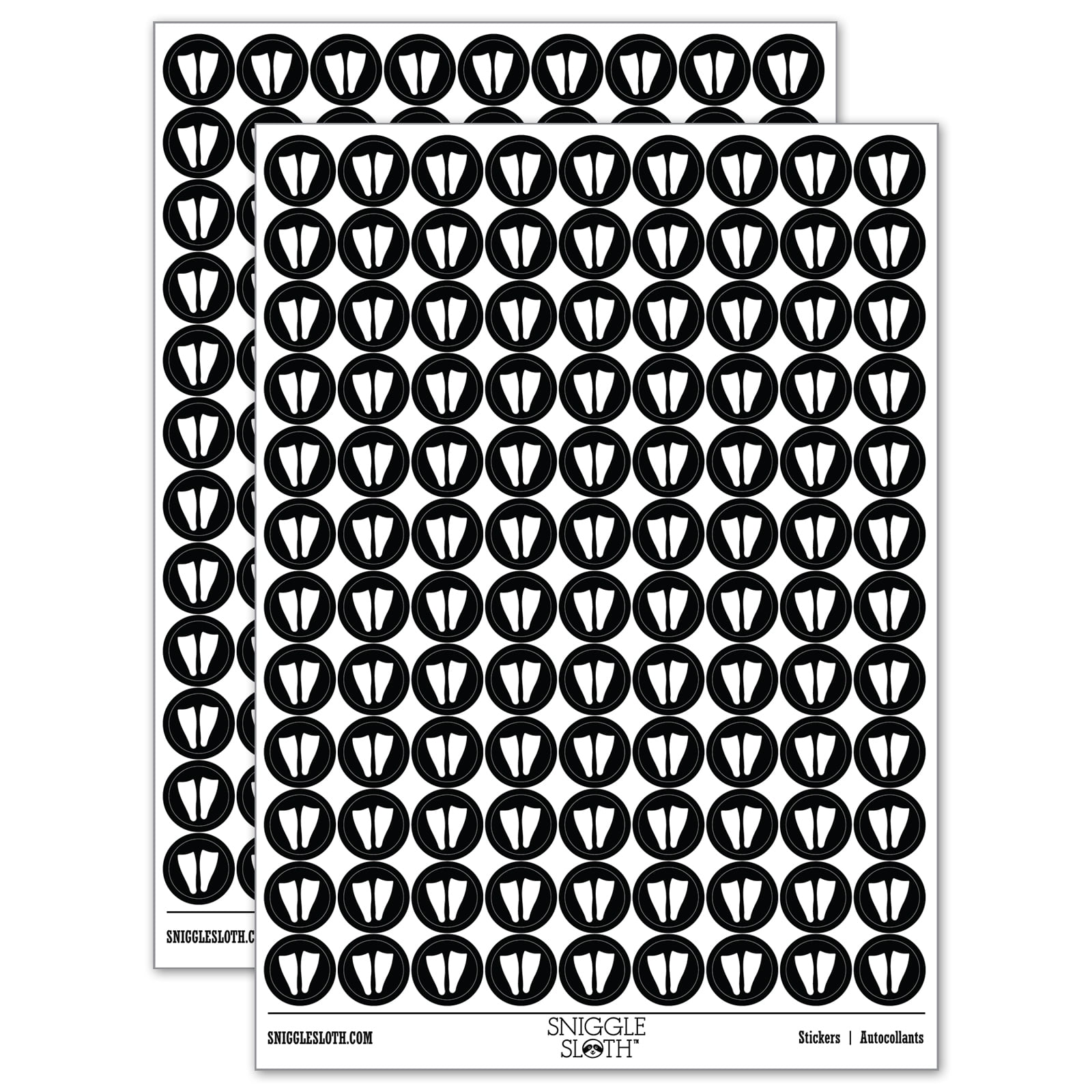 Scuba Snorkel Fins 200+ Round Stickers - Black - Matte Finish - 0.50 ...