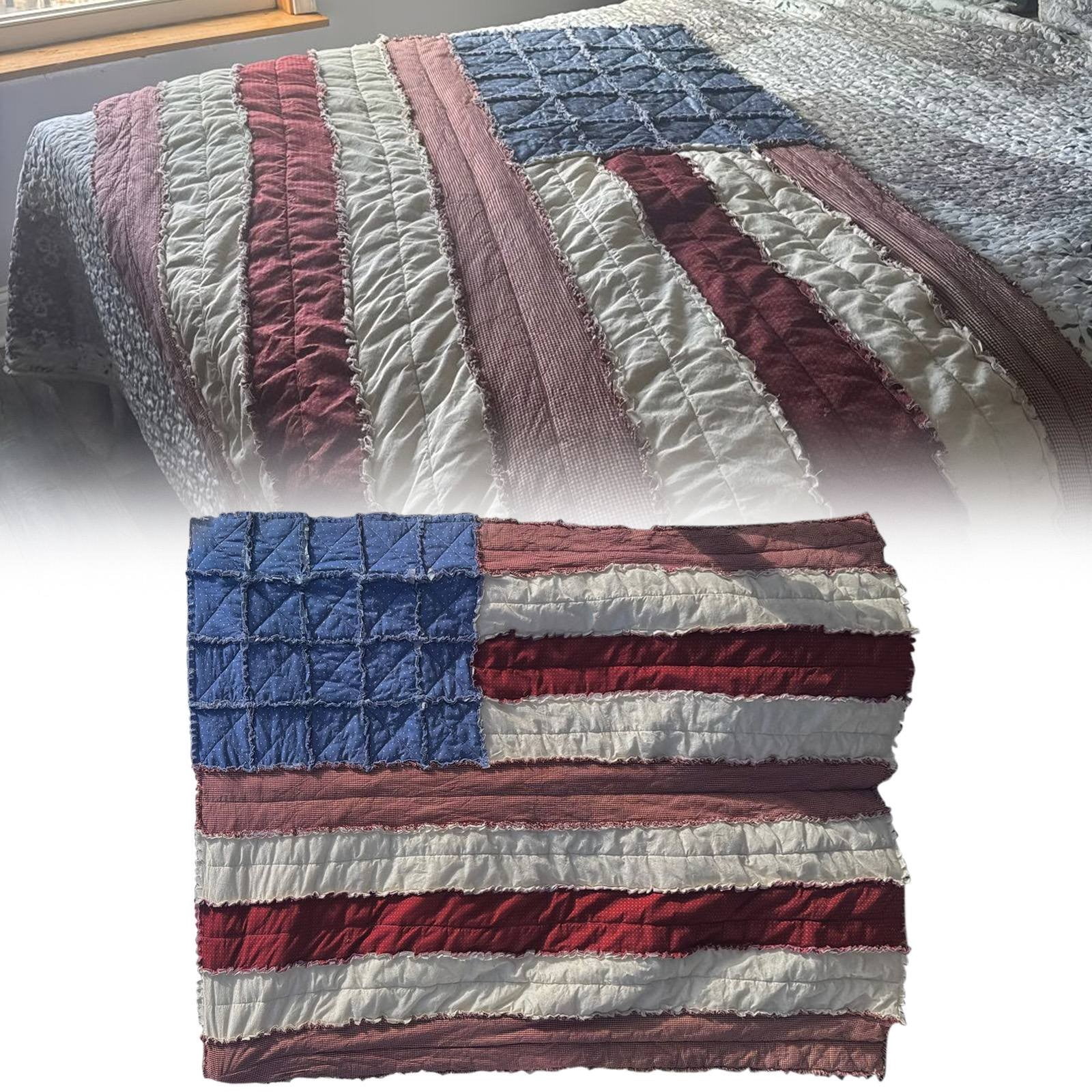 Scubrite USA Flag Quilt,200cmx135cm USA Flag Quilt,Comforter Soft USA ...