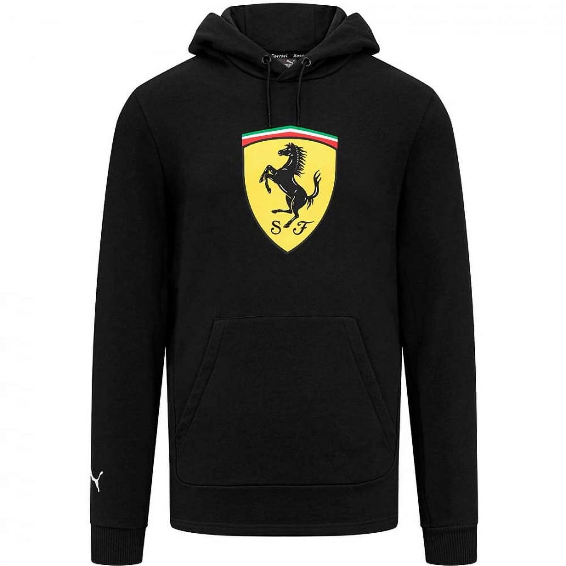 Scuderia Ferrari F1 Puma Shield Hoodie, Black Red Kangaroo Pocket ...