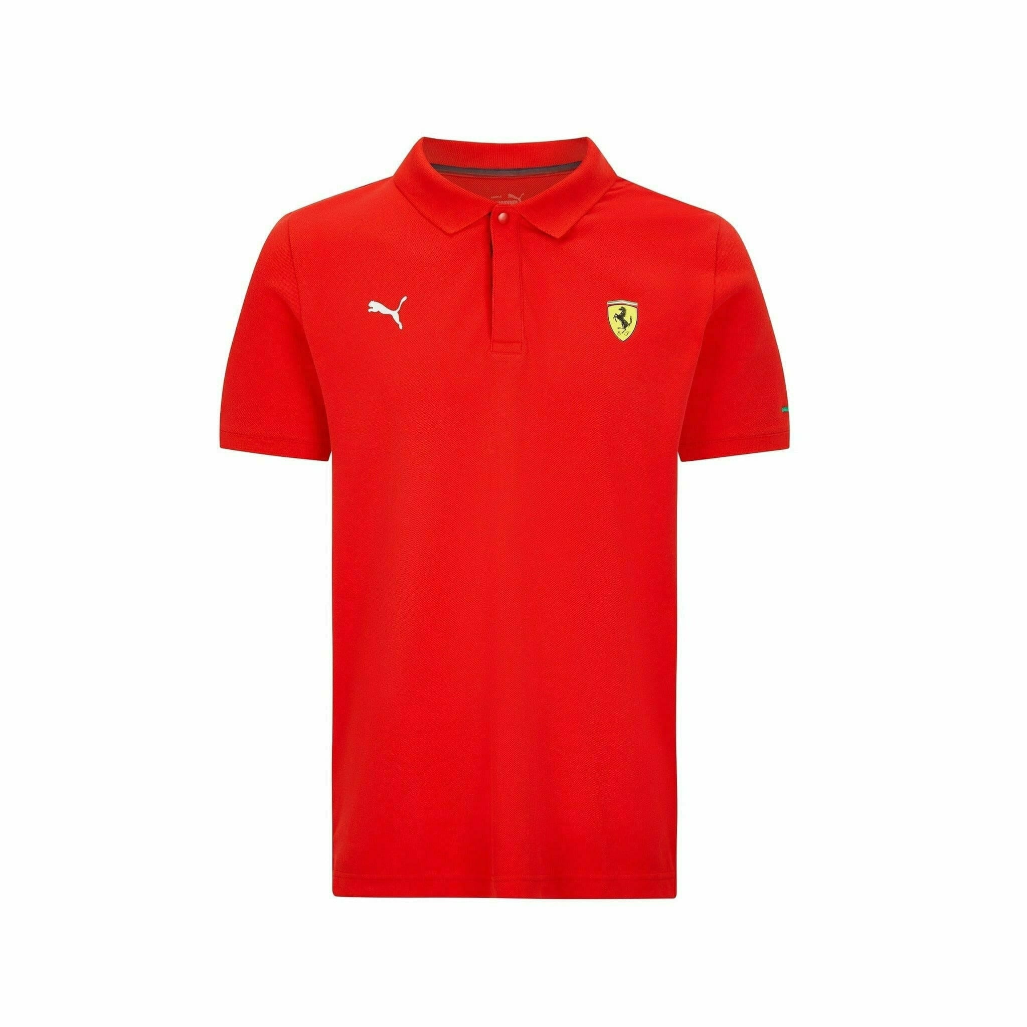Scuderia Ferrari F1 Mens Puma Small Shield Logo Red Polo Shirt ...