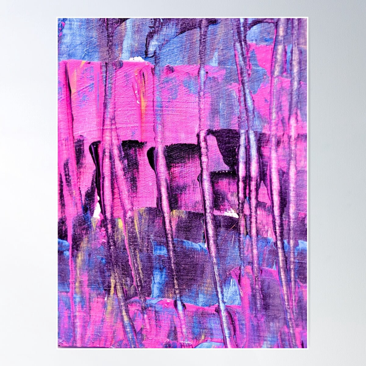 Scuffed Acrylic Abstract Poster Wall Art, Modern Wall Decor For Living ...