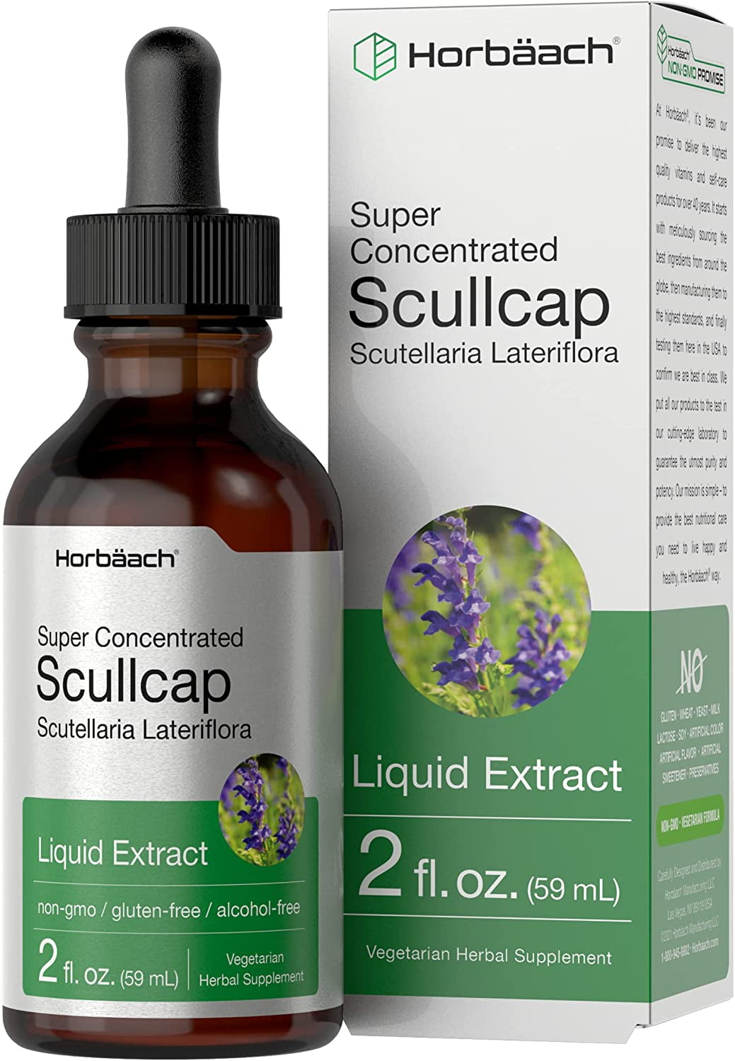 Scullcap Liquid Extract | 2 oz | Vegetarian & Alcohol Free | by ...