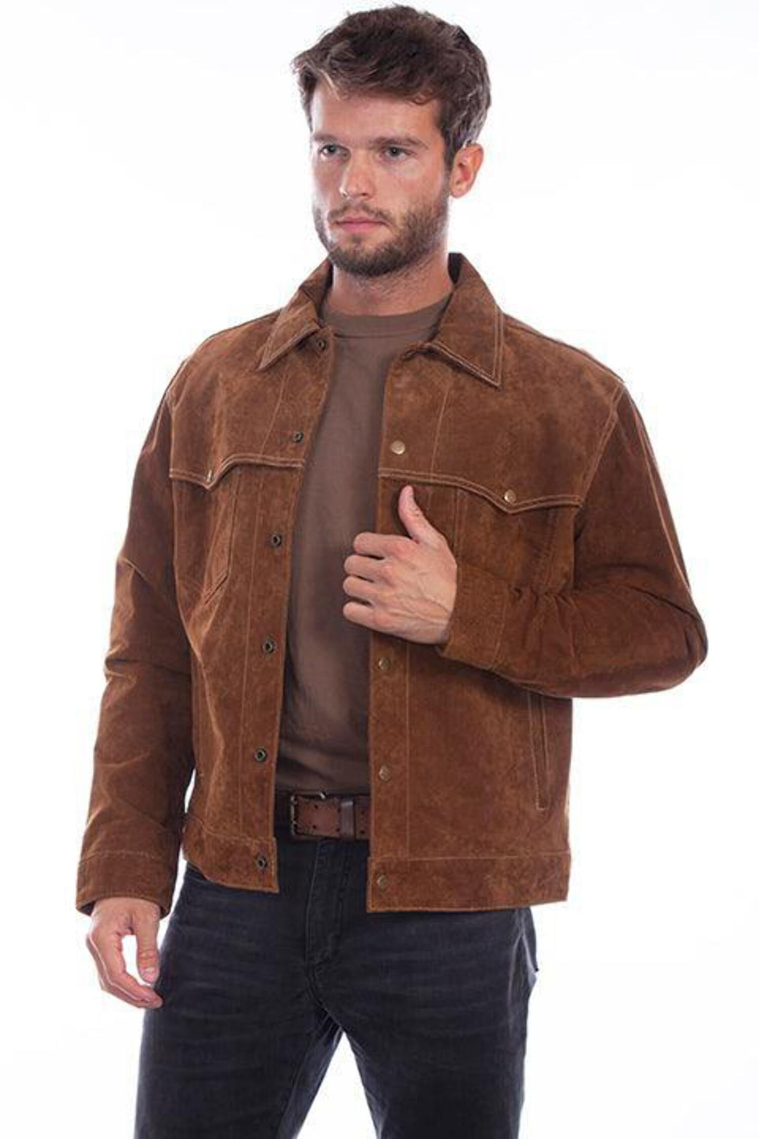 Scully 1098-125 XXL Mens Suede Jean Jacket, Cafe Brown - 2XL - Walmart.com