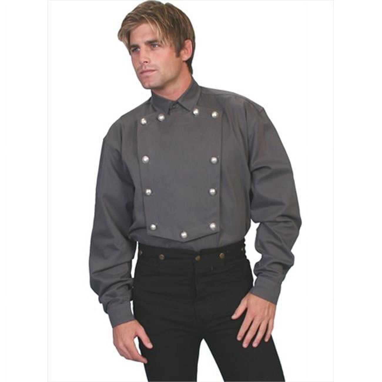 Scully 538720-GRY-XL Mens Wah Maker Brushed Twill Longhorn Bib Shirt - Grey, XL - Walmart.com