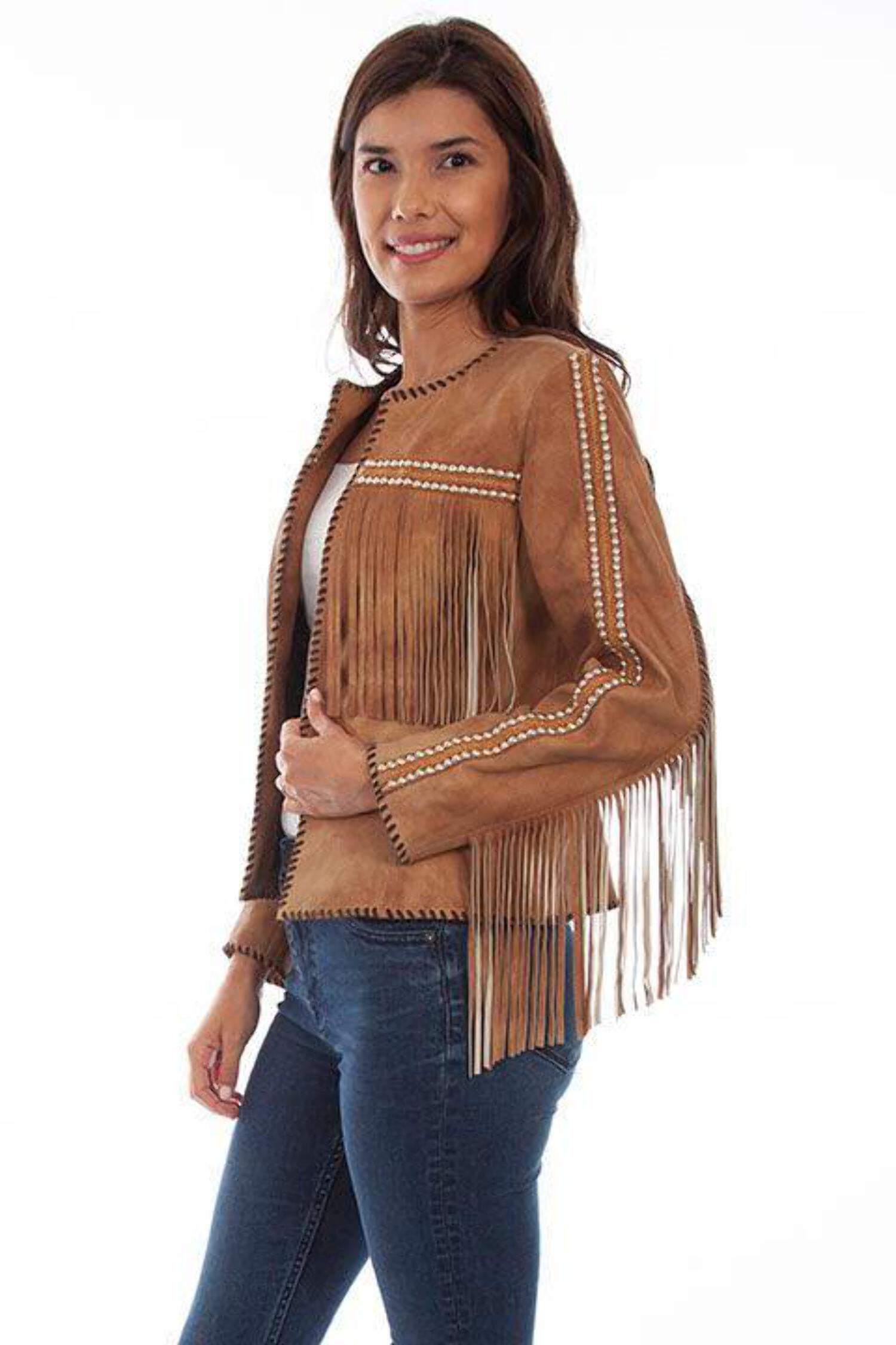 Scully BUCKSKIN BOAR SUEDE FRINGE/STUDDED JACKET - Walmart.com
