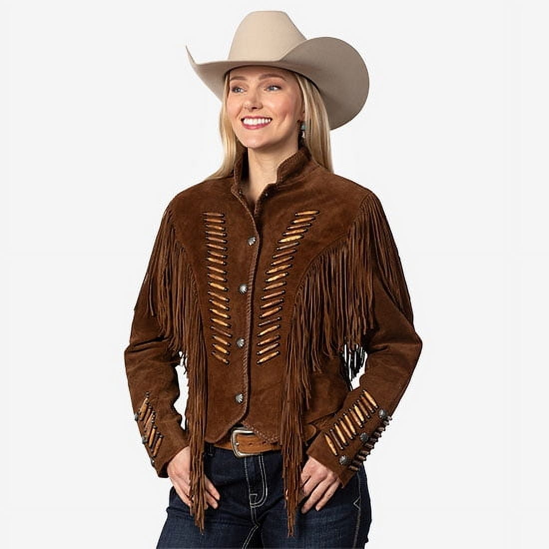 Scully Cafe Brown Suede Fringe Jacket - Walmart.com