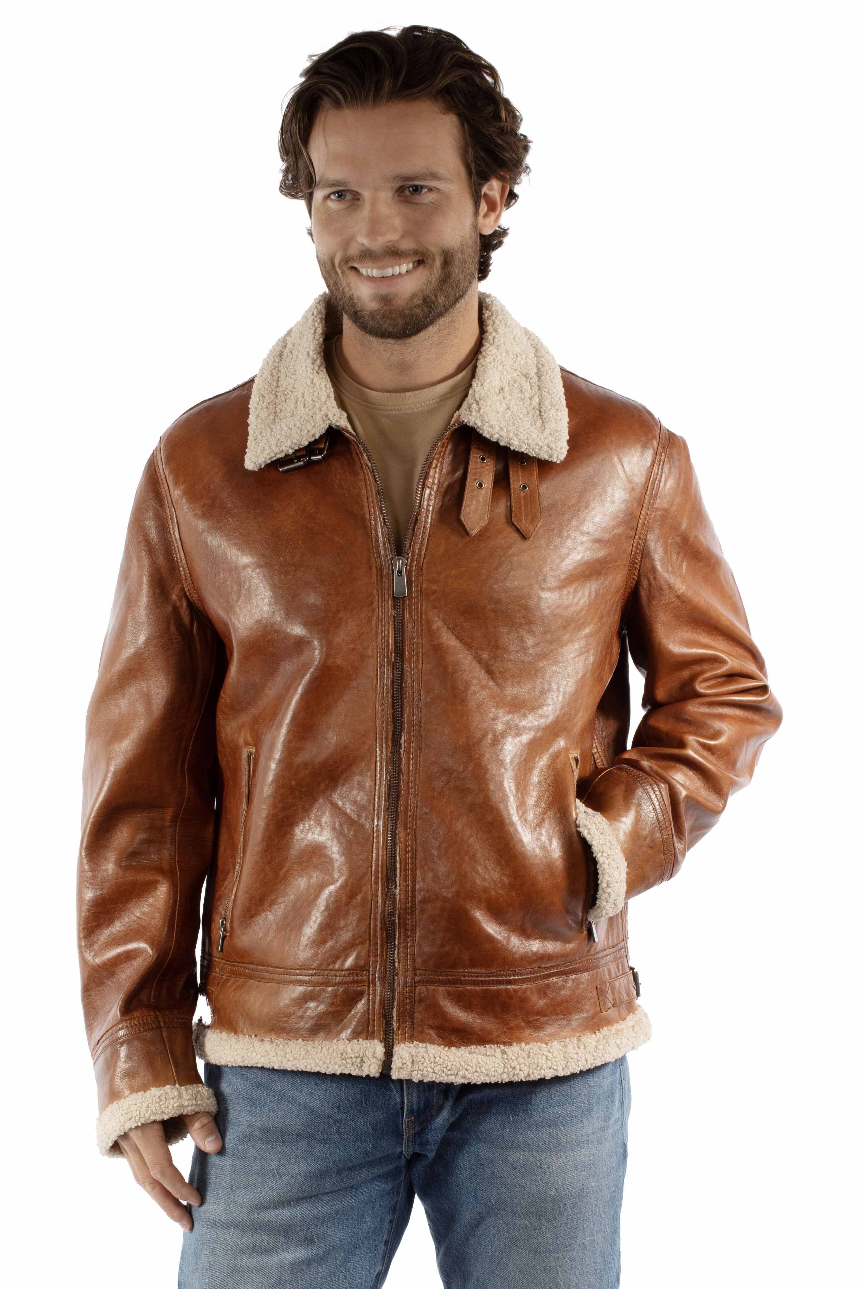 Scully F0-2049-93-XXL Men Zip Front Lined Western Leather Jacket with ...