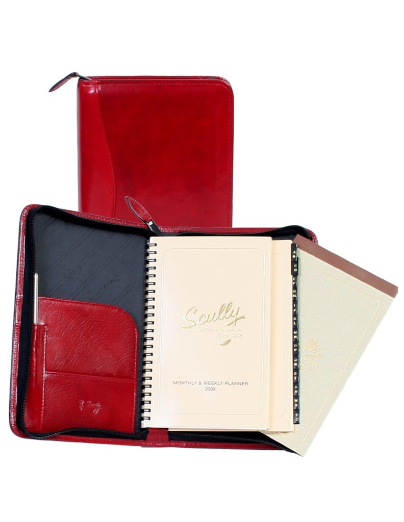 Scully Italian Leather Zip Weekly Planner Assorted Colors - Walmart.com