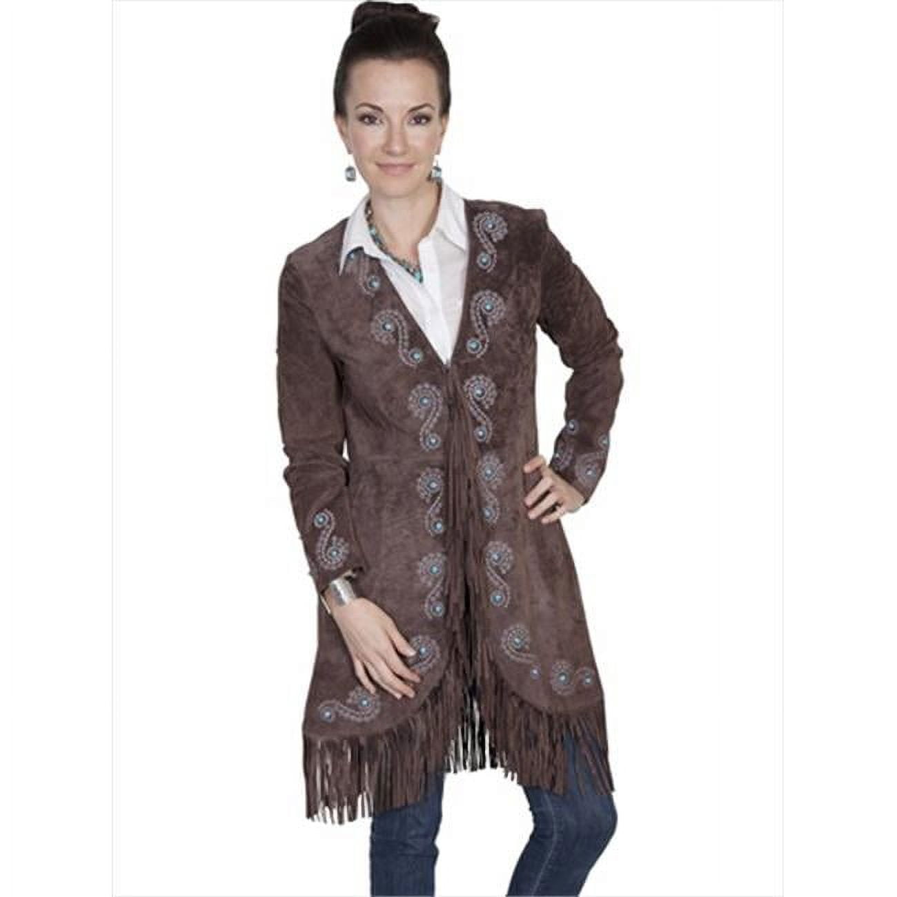 Scully L165-67-XS Womens Leather Fringe Embroidered Suede Coat ...