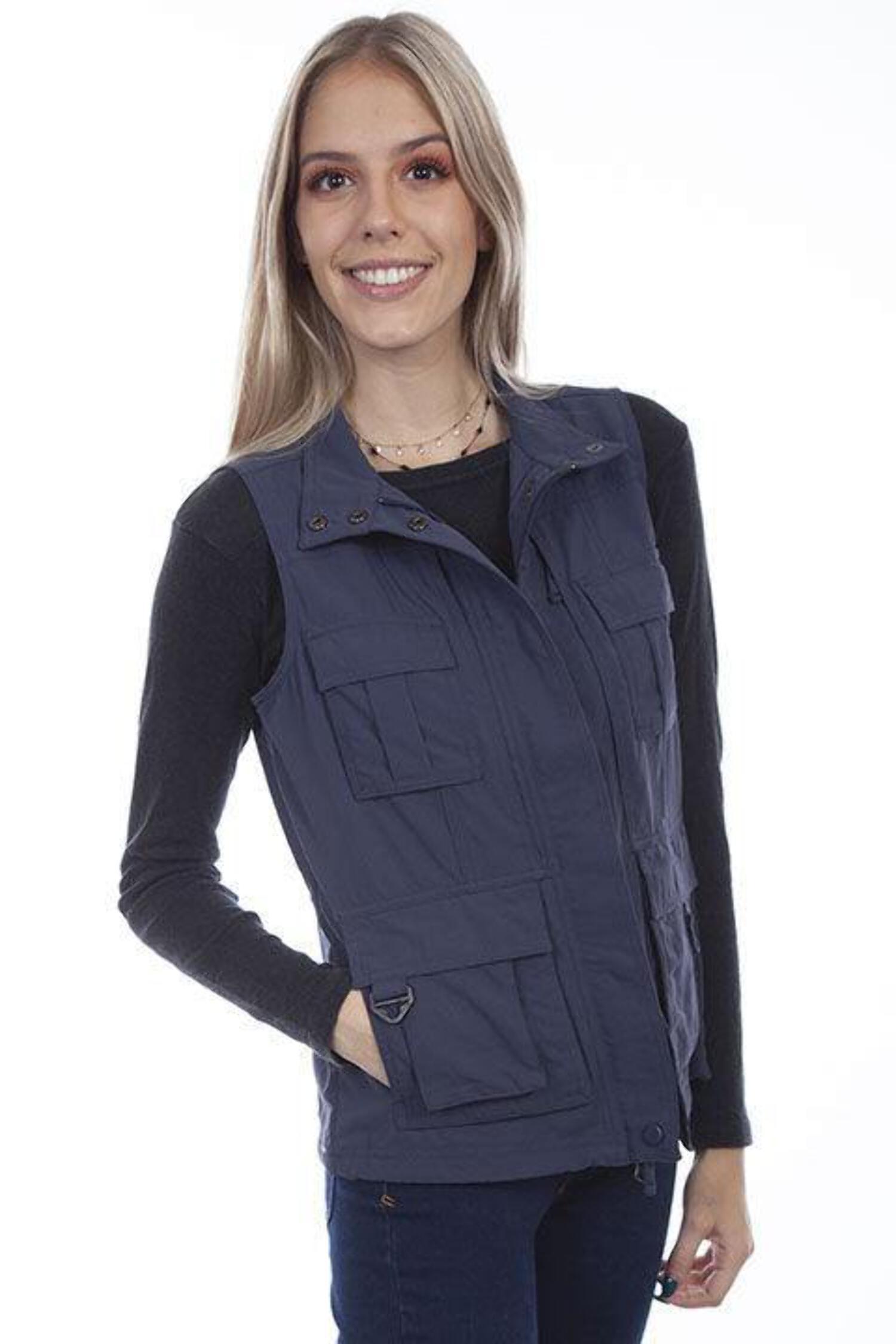 Scully Leather 100% Nylon Indigo Women's Multi Pocket Vest - Walmart.com