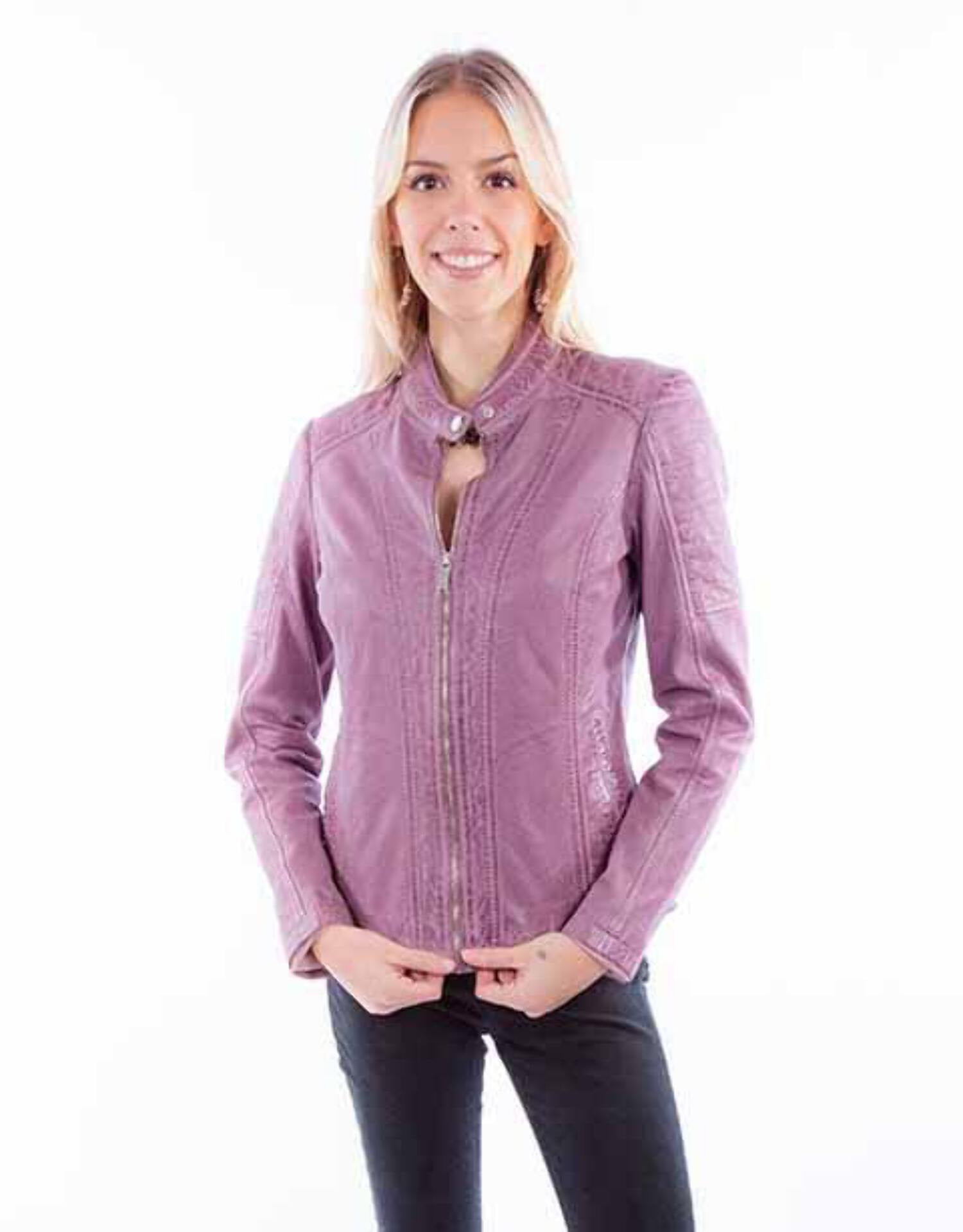 Scully Leather Lavender Ladies Zip Front Jacket - Walmart.com