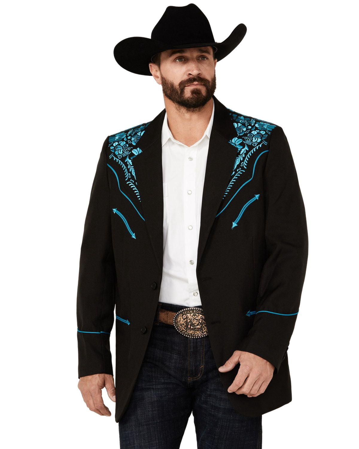 Scully Men's Gunfighter Sportcoat - P-733-BLK/TRQ 48 REG US - Walmart.com