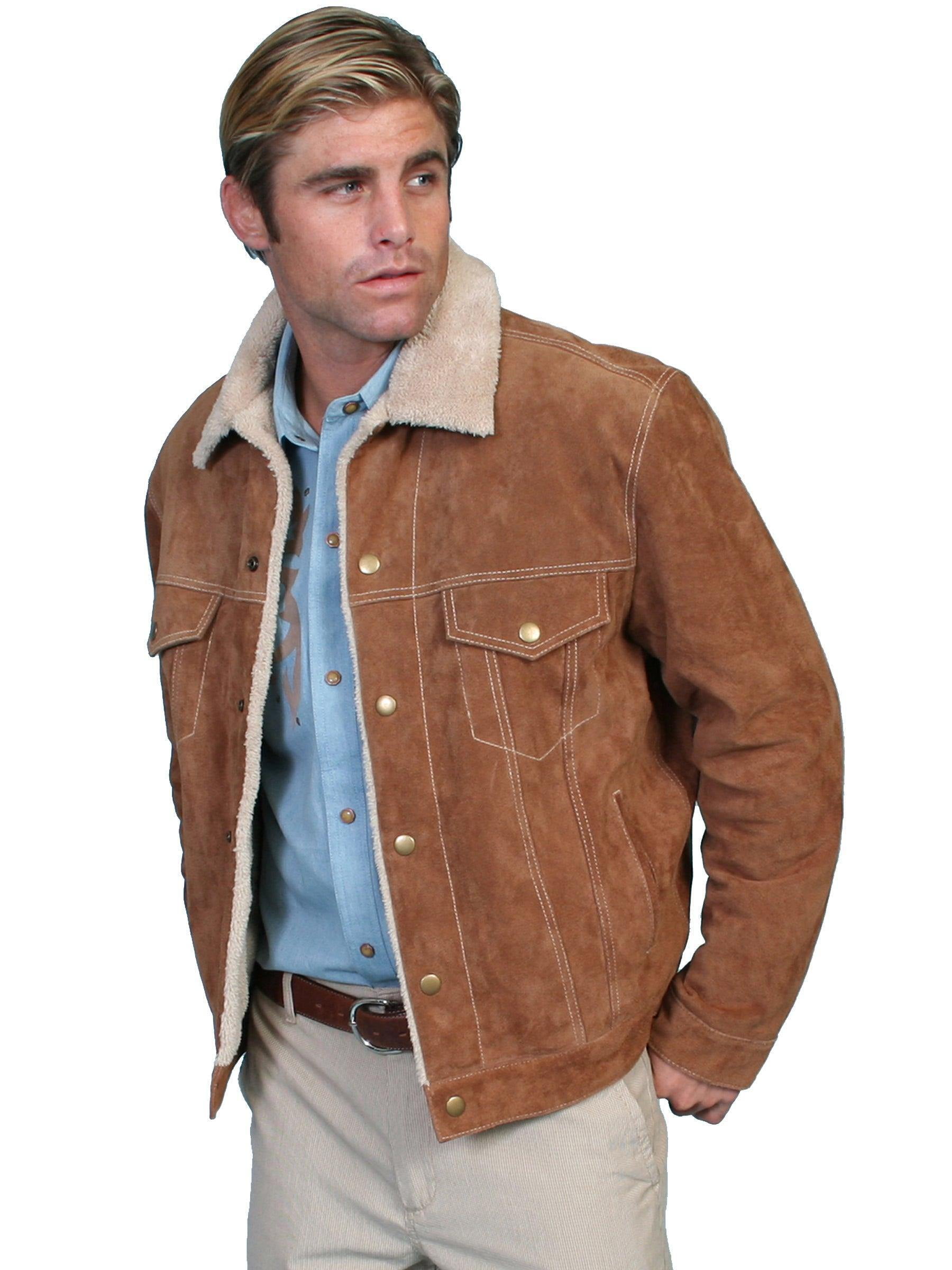 Scully Men's Genuine Boar Suede Jacket with Sherpa Lining and Shearling ...