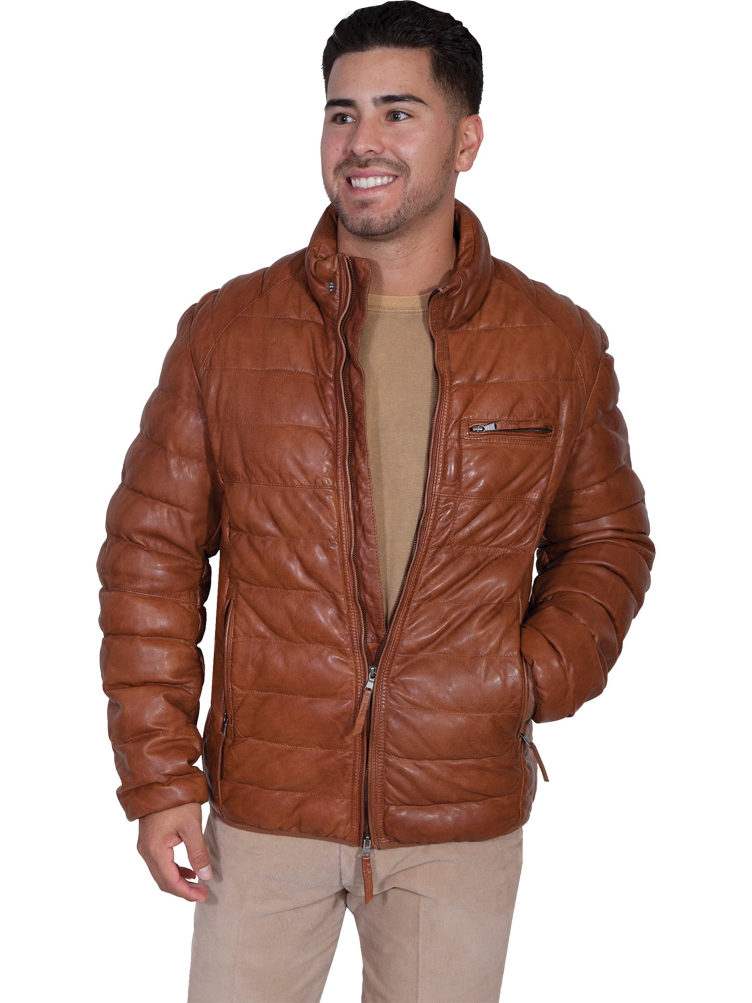 Scully Mens Cognac Lambskin Horizontal Ribbed Jacket 2X - Walmart.com
