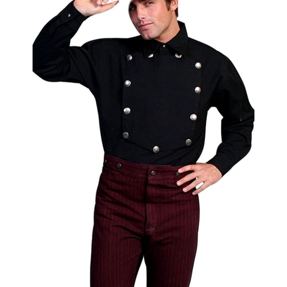 Scully Men's Rangewear Long Sleeve Bib Shirt, Black, X-Large - Walmart.com