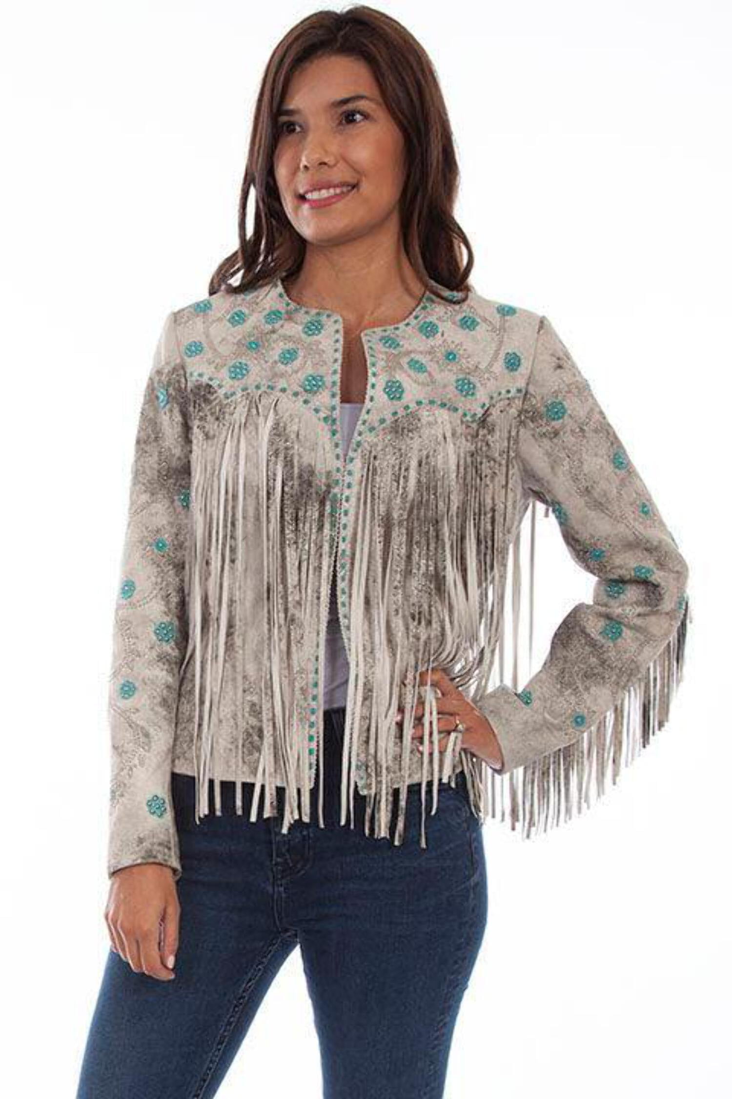 Scully VINTAGE CREAM FRINGE/BEADED JACKET - Walmart.com