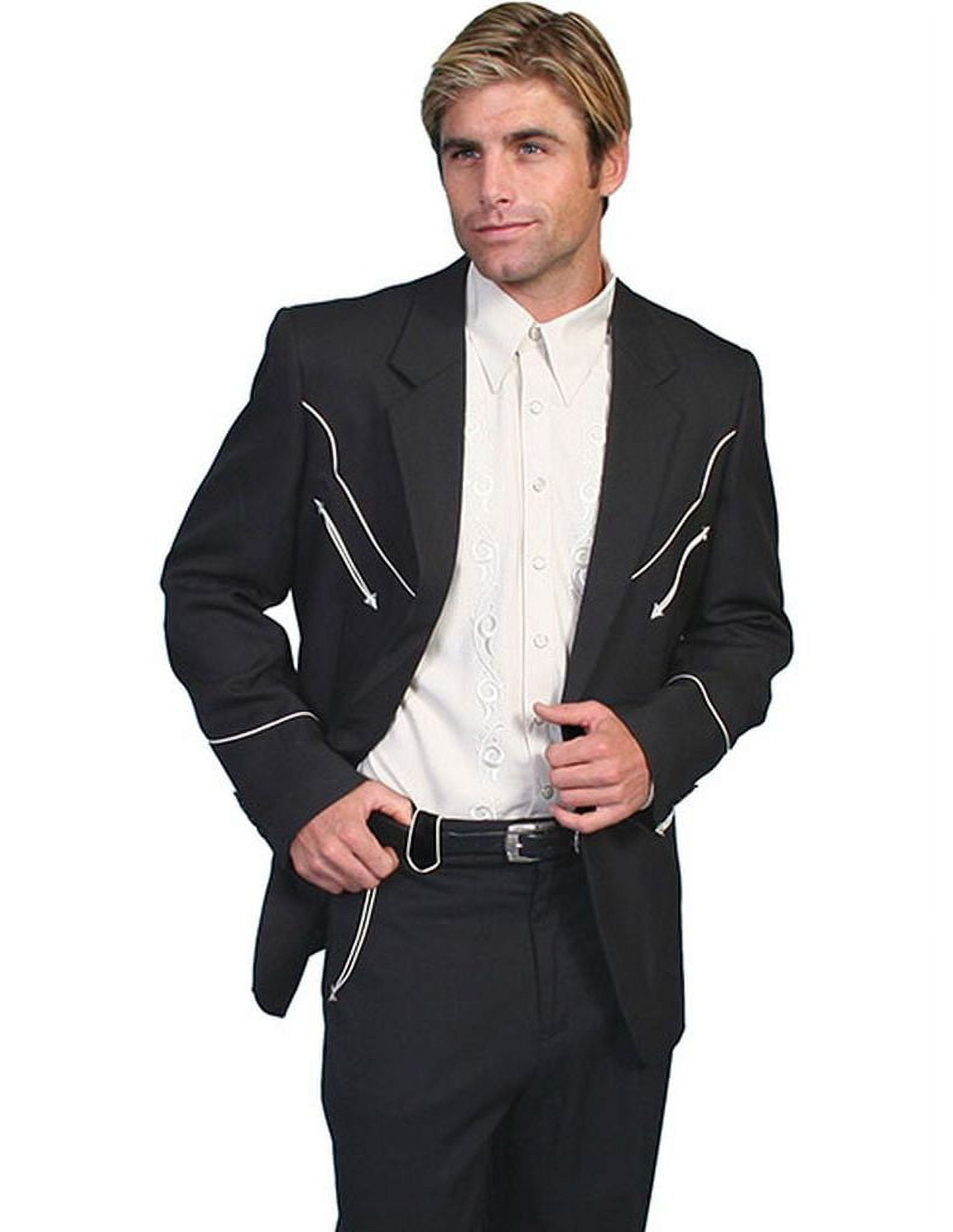 Scully Men's Western Coat with Solid Tonal Piping, White, 54L - Walmart.com
